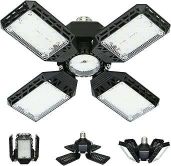 QiyuanLS LED Garage Light,150W Deformable Garage Ceiling Lights,15000LM ...