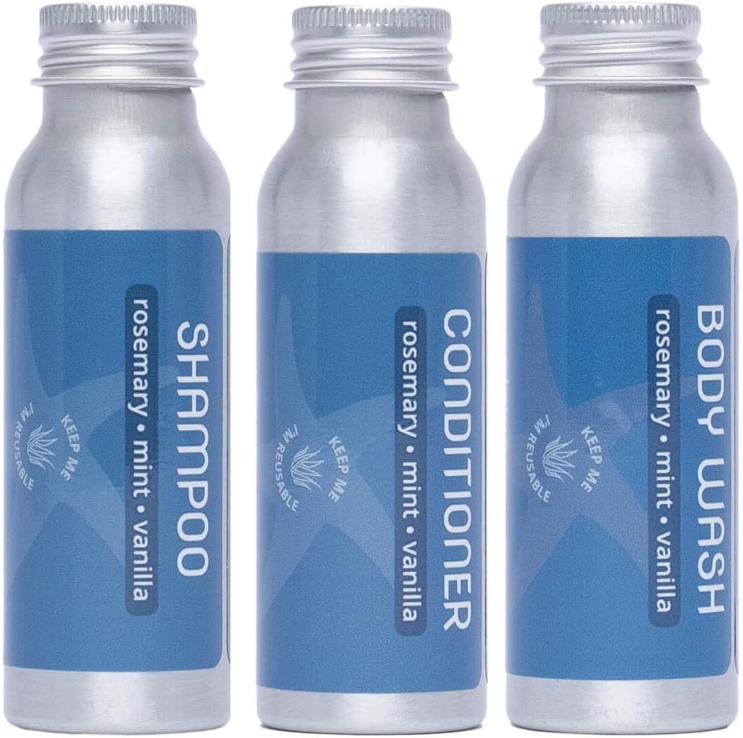 Amazon.com : Travel Size Shampoo, Conditioner and Body Wash - Rosemary ...
