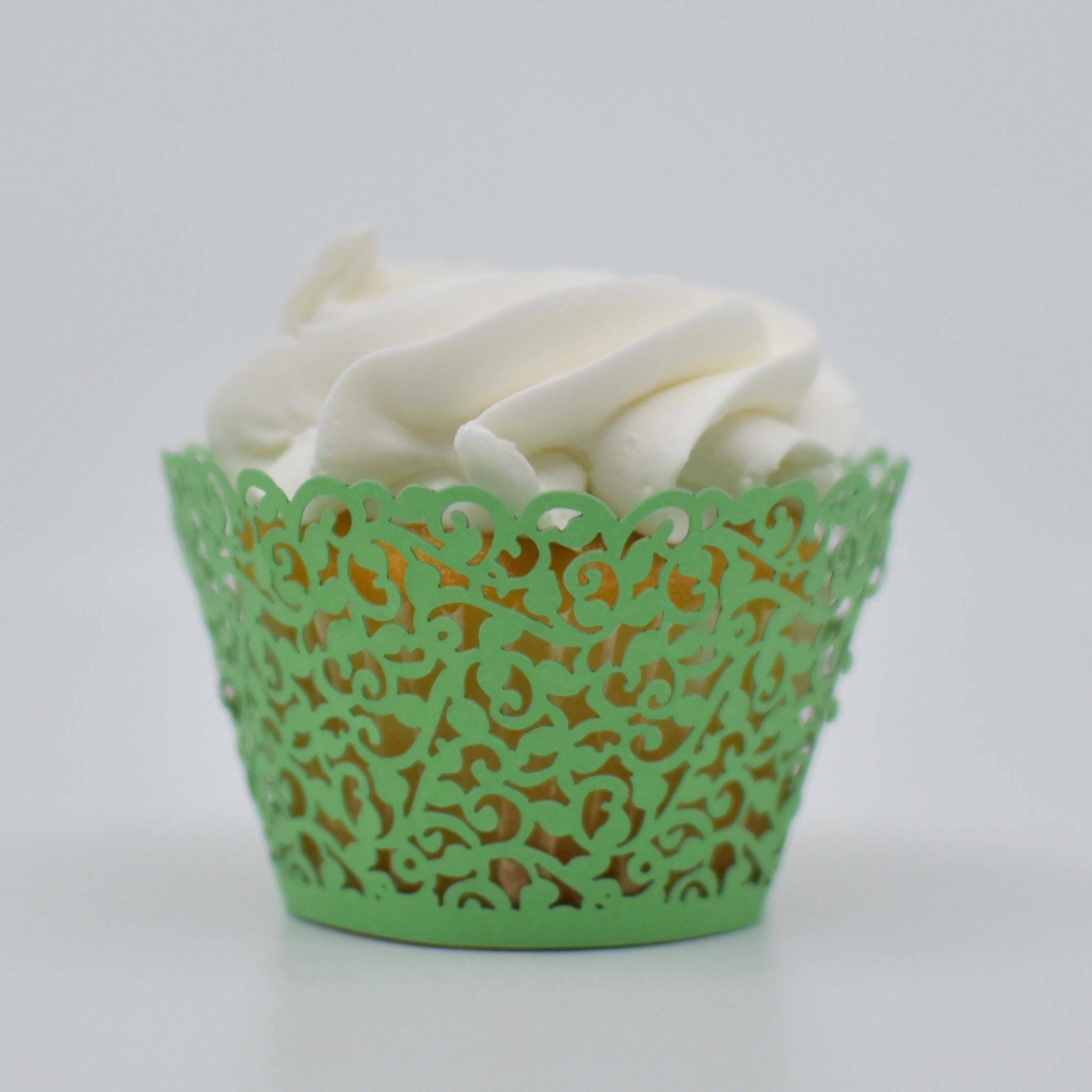 Amazon.com: Bakell - Laser Cut Cupcake Wrappers (25pcs, Standard Size ...