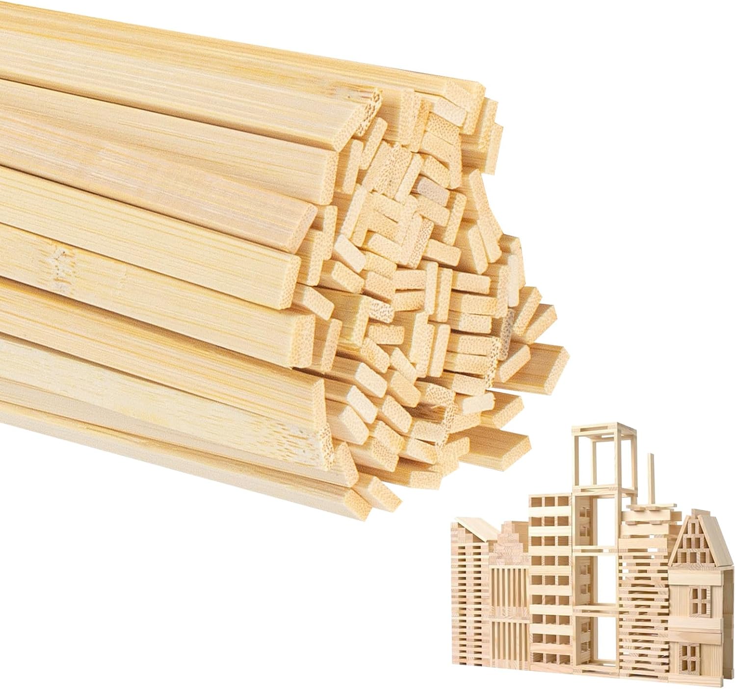 Amazon.com: 100 Pieces Nature Bamboo Sticks - Extra Long 15.7 inch ...