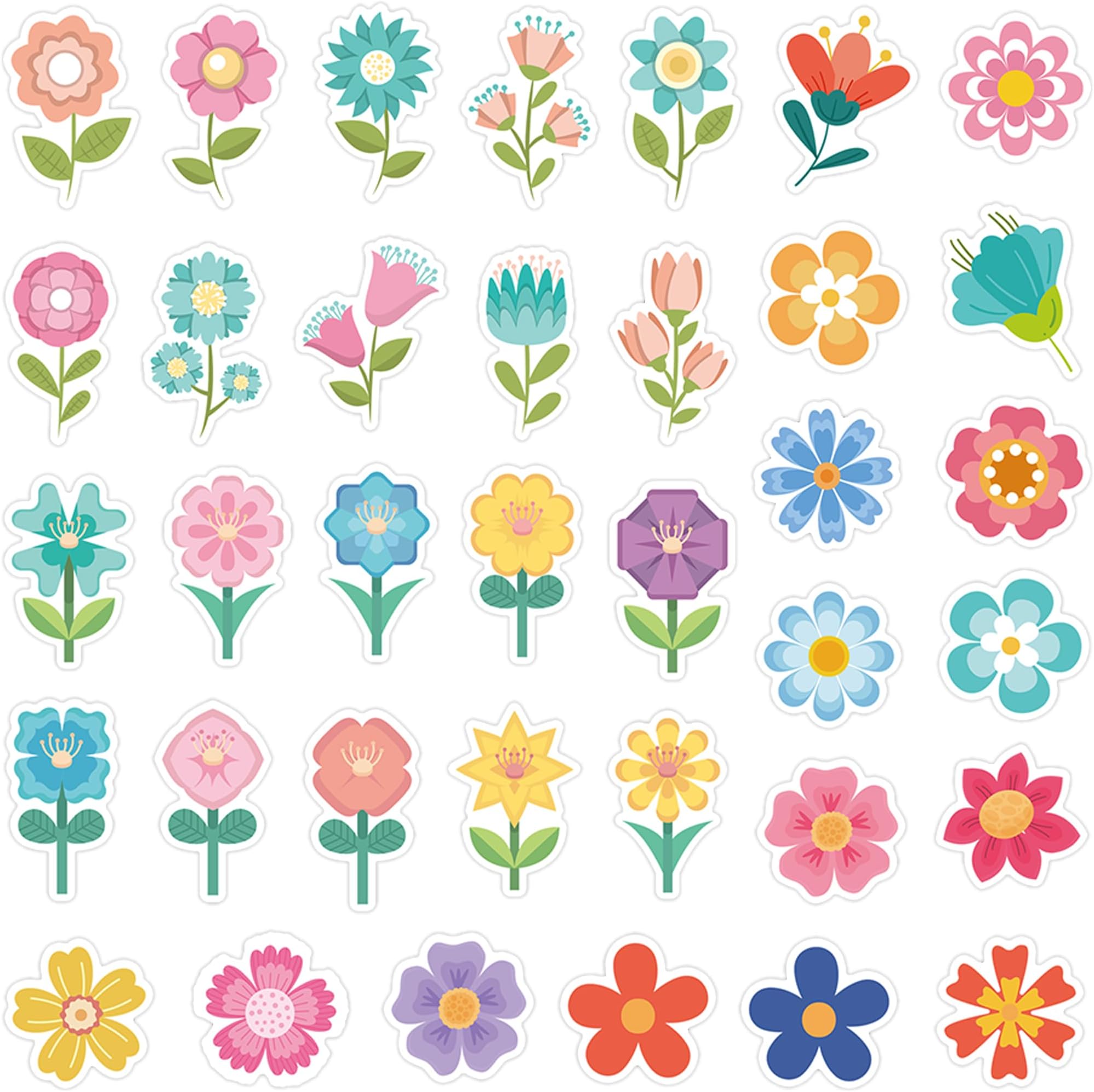 Amazon.com: Lucleag 520 PCS Spring Flower Stickers for Kids, Colorful ...