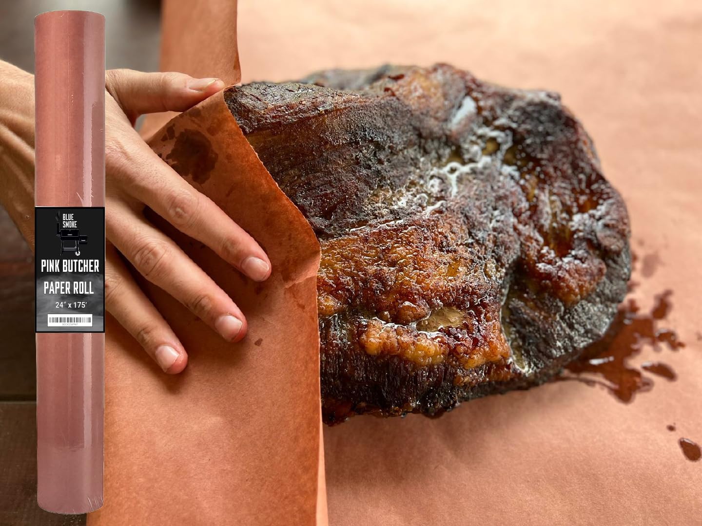 Blue Smoke Extra Wide Pink Butcher Paper Roll (24 inch x 175 feet ...