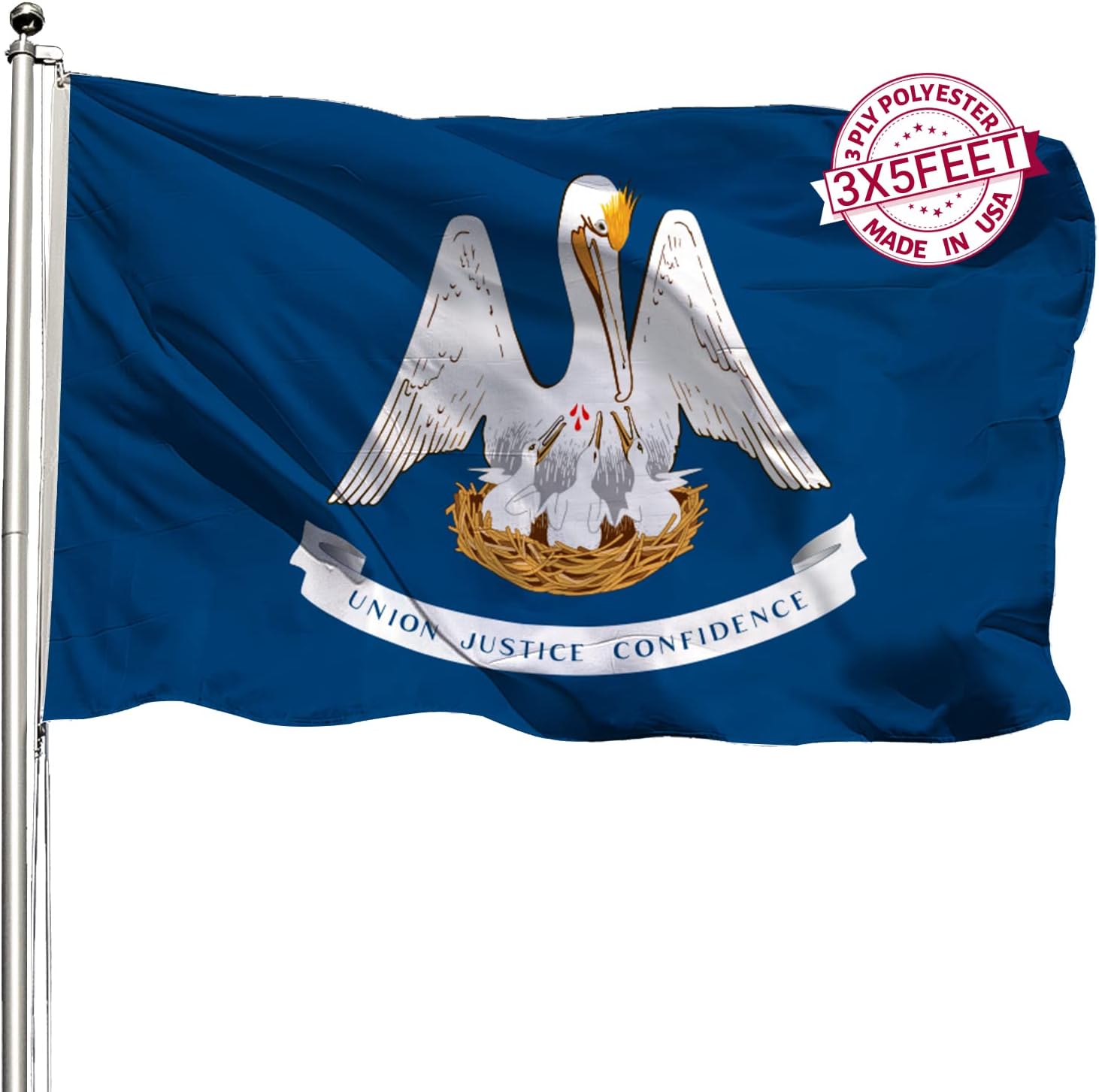 Amazon.com : 3x5' Louisiana Heavy Weight Nylon Flag From All Star Flags ...