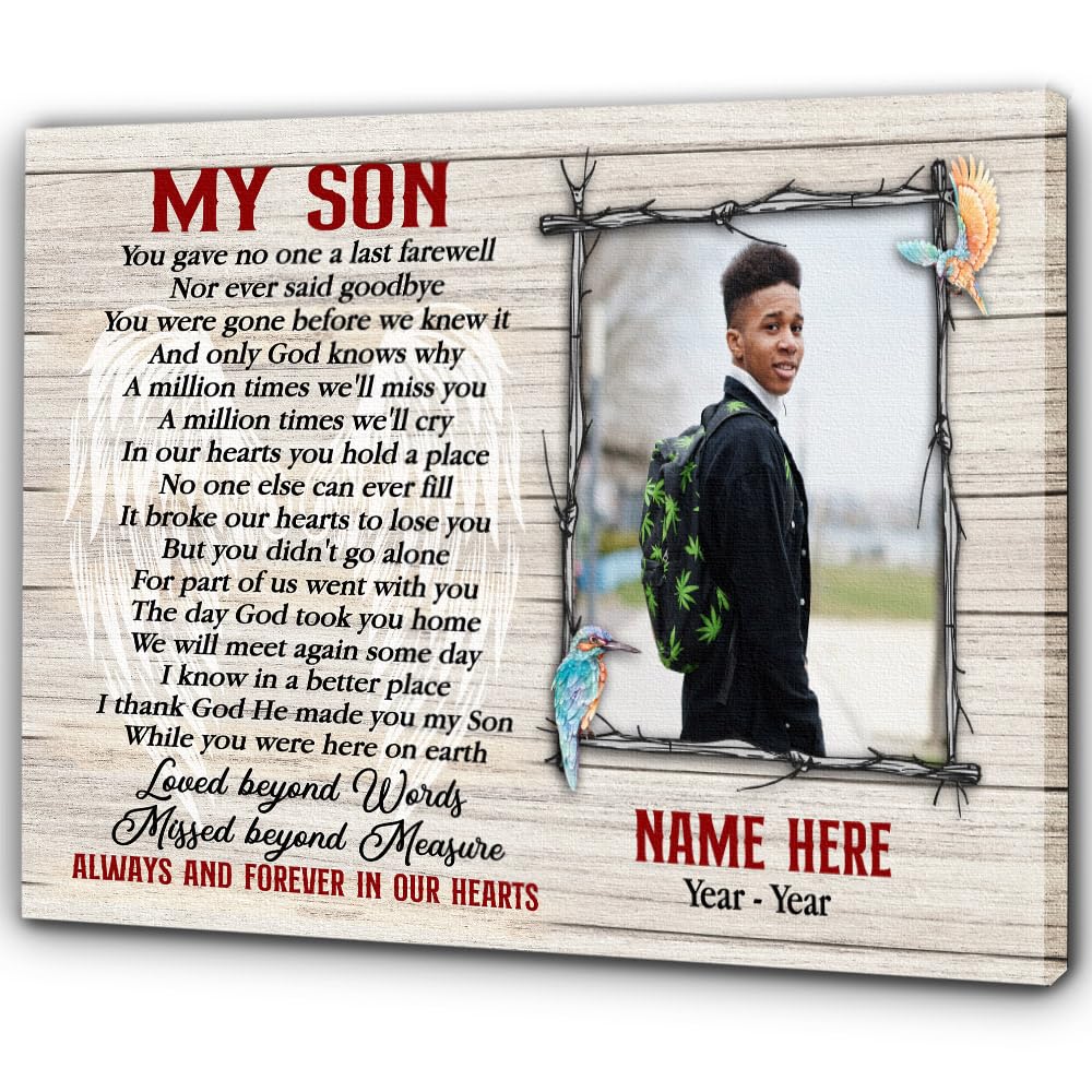 Amazon.com: INSPIAMZUE Son Memorial Canvas Personalized Gifts| My Son ...