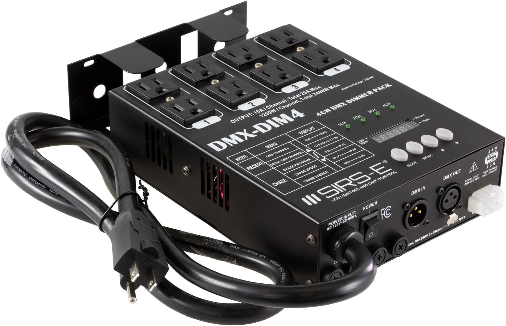 Amazon.com: SIRS-E DMX-DIM4 4 Channel DMX Dimmer Pack Double Output ...