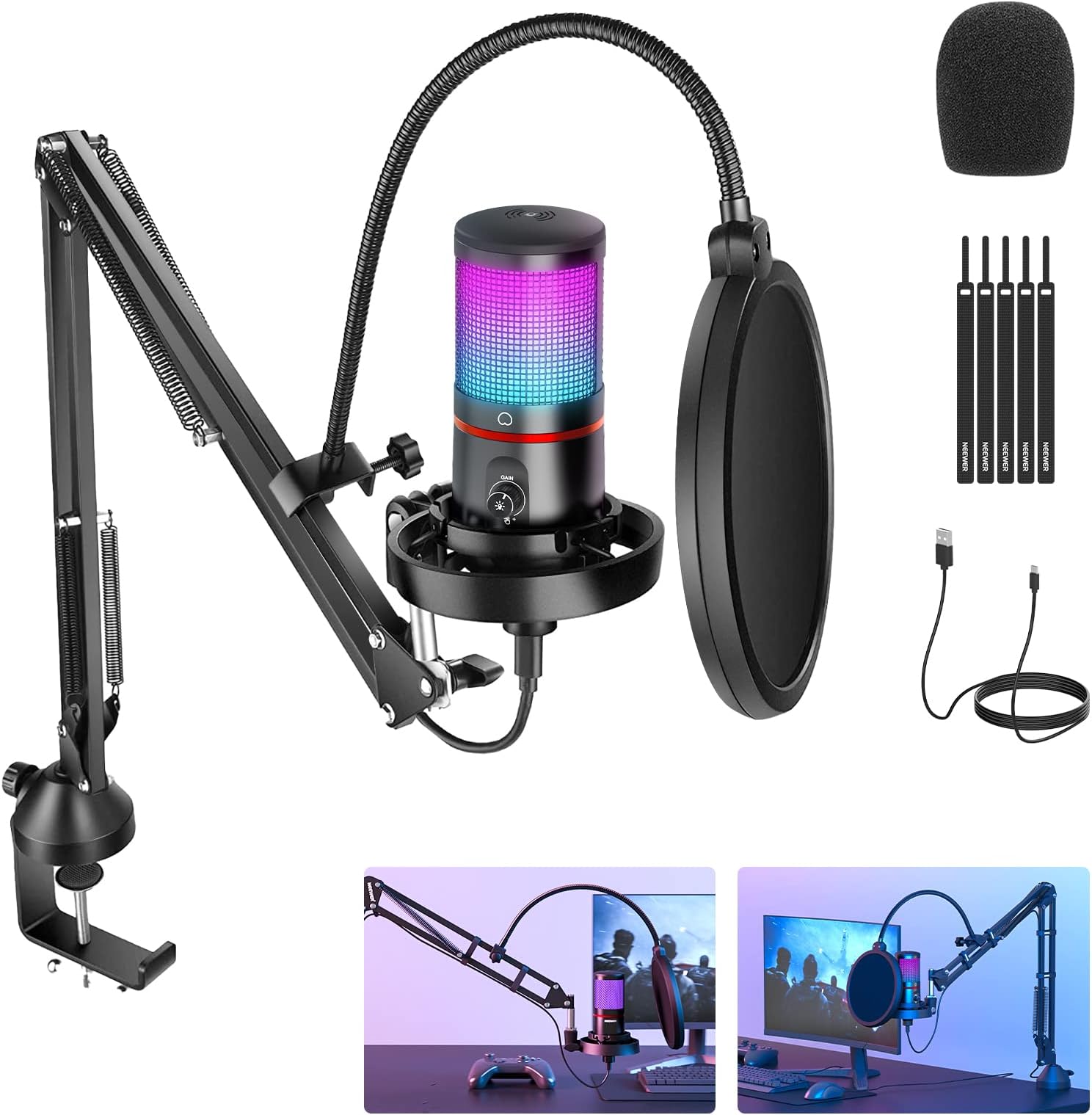 Amazon.com: Audio-Technica AT2020USB+ Cardioid Condenser USB Microphone ...