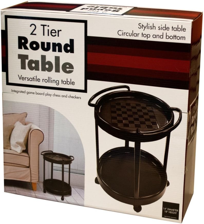 Amazon.com: Kole Imports 2 Tier Round Rolling Table : Home & Kitchen