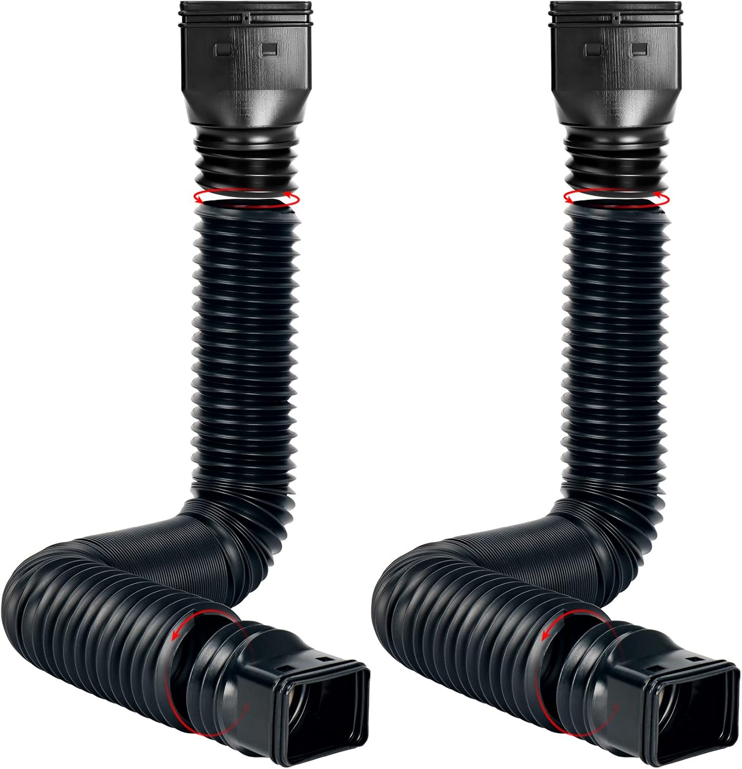 Amazon.com : KLOLKUTTA Gutter Downspout Extensions, 2 Pack Black Drain ...