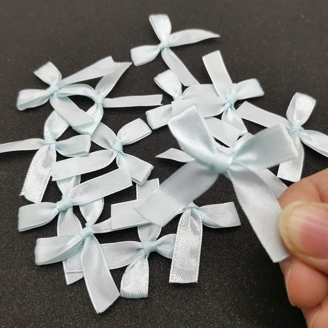 Amazon.com: Red and Blue Ribbon Bows, Mini Satin Bows, Small Craft Bows ...