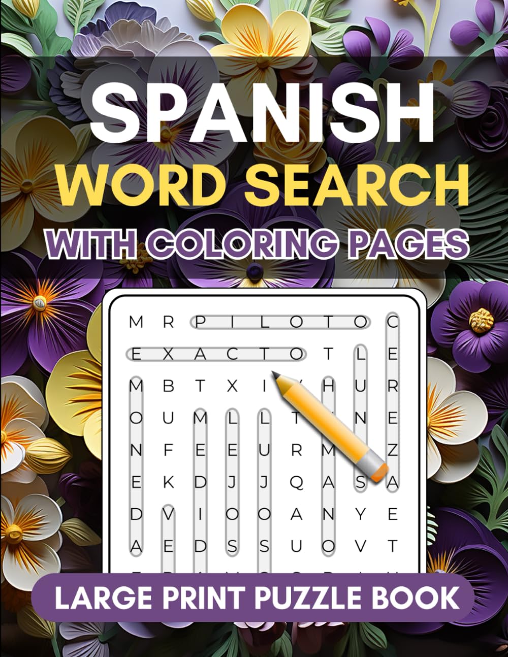 Amazon.com: Spanish Word Search with Coloring Pages Large Print Puzzle ...