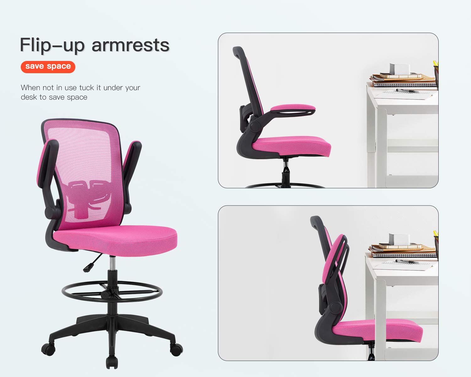 Snapklik.com : BestOffice Drafting Chair Tall Office Chair Adjustable ...