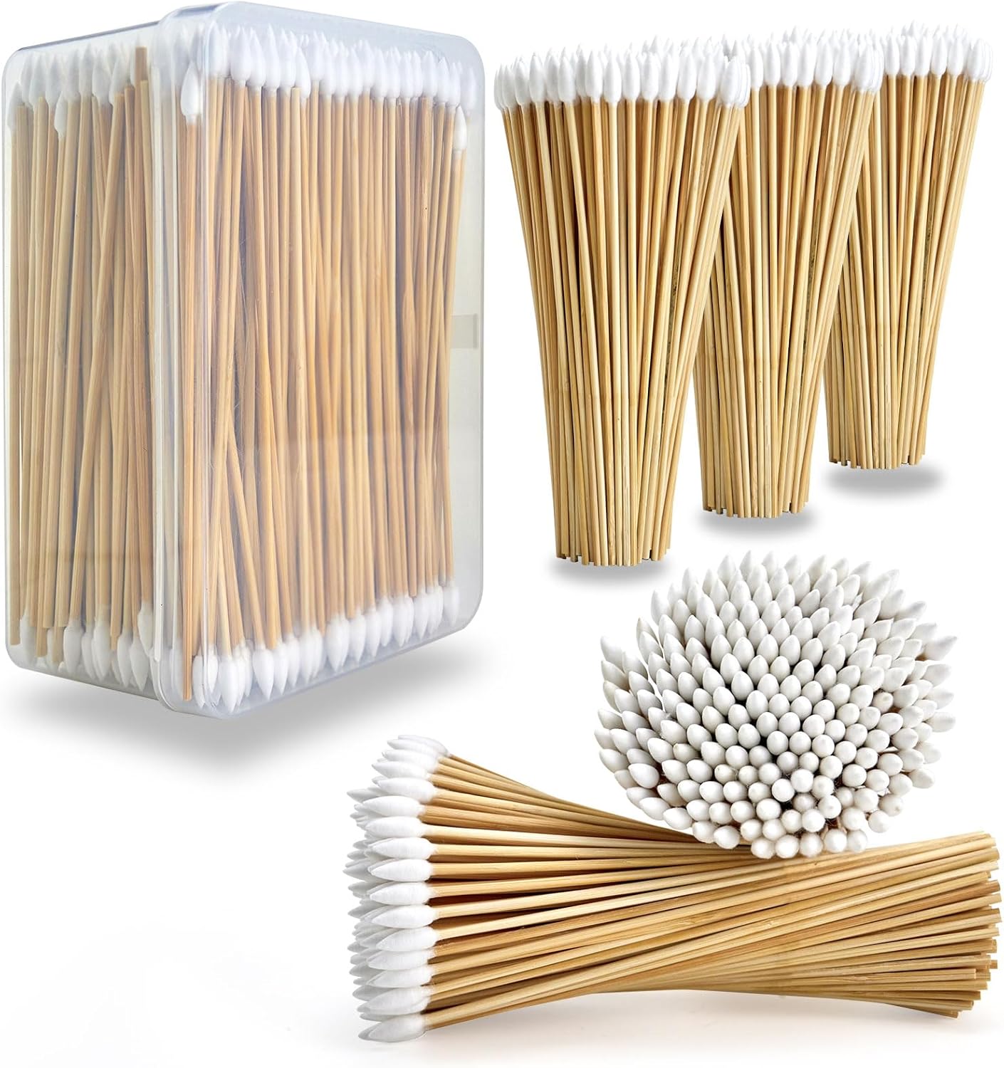Amazon.com: 500PCS 6" Long Cotton Swabs in Storage Box - Strong ...