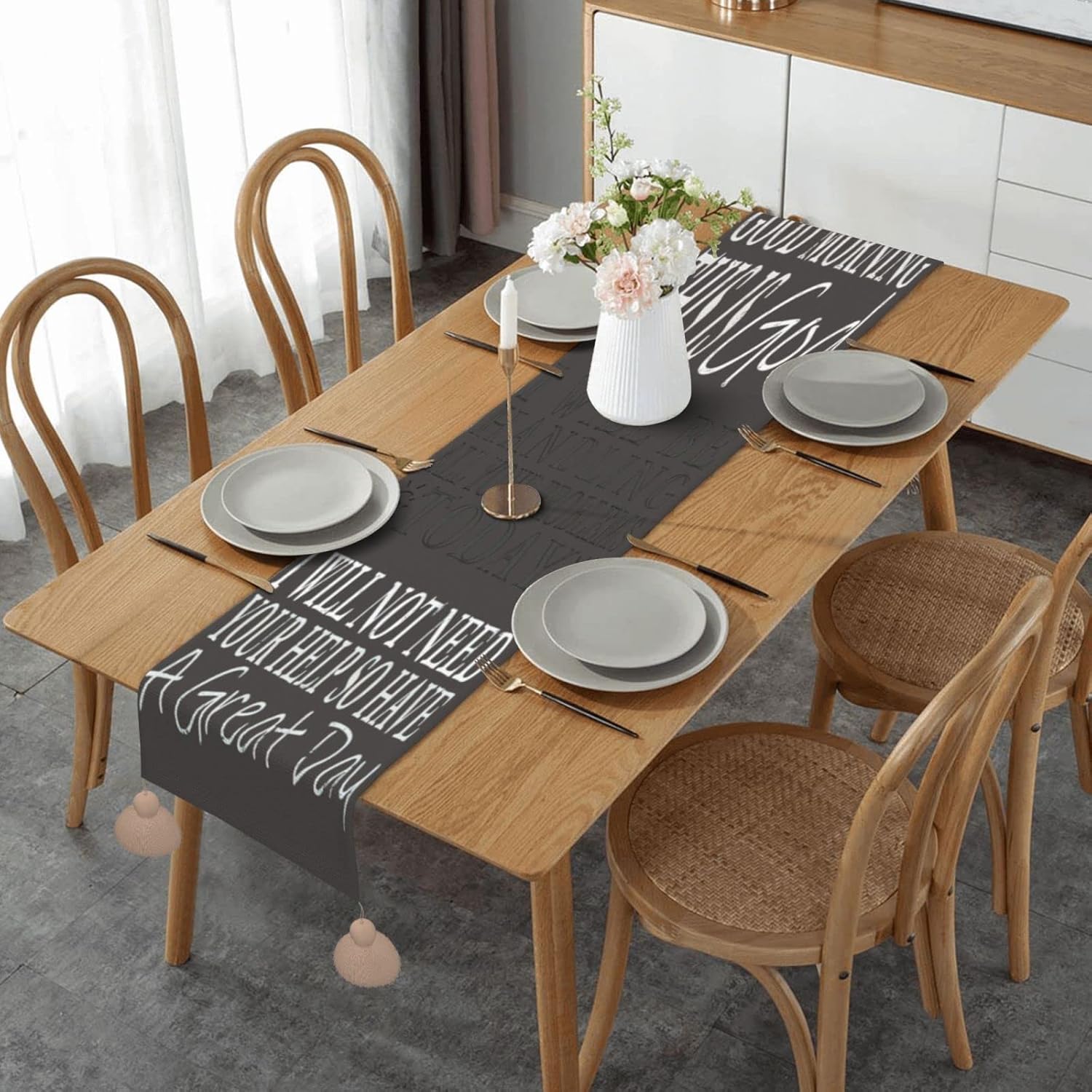 Amazon.com: Good Gift Ideas for Women,Gray God Table Runner For Dining ...