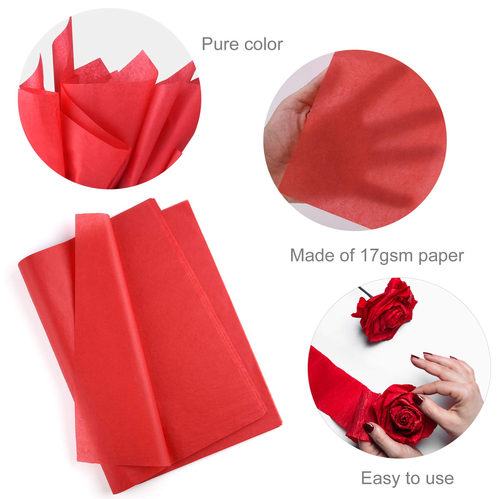 Velina Rossa MIAHART 60 FOGLI Di Carta Velina Colorata Sfusa 35x50 Cm ...
