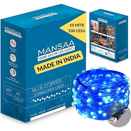 Buy Crompton Galaxy Decoration Copper USB Powered String Fairy Lights ...