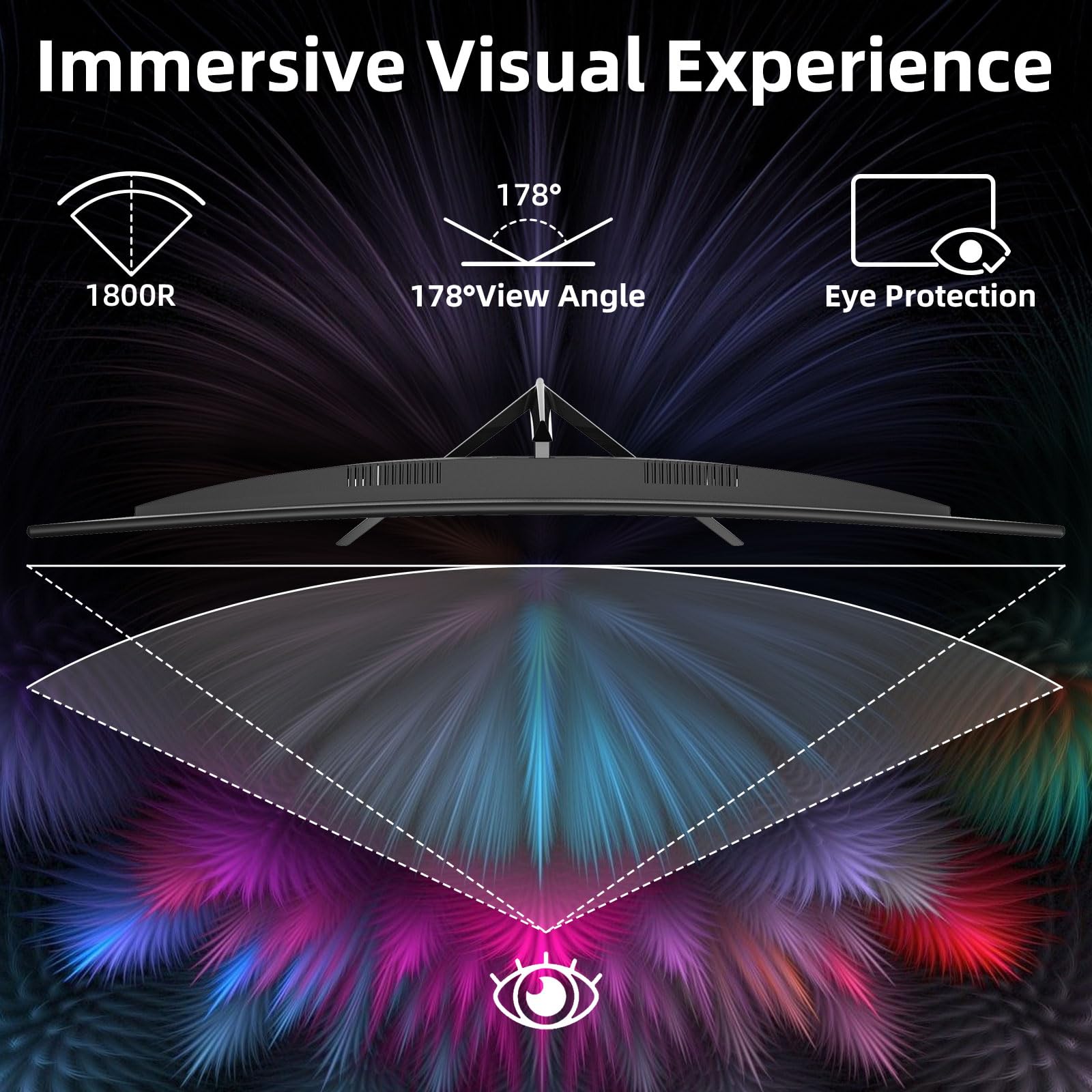 Snapklik.com : ZER-LON 27 Inch Curved Gaming Monitor, 144hz/180hz PC ...