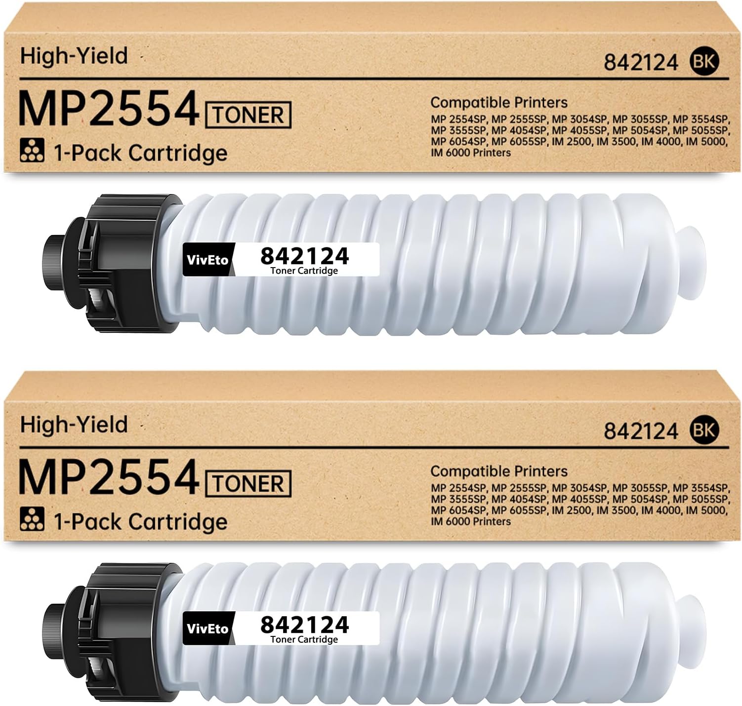 Amazon.com: MP2554 MP3554 842124 Black Toner Cartridge 2 Pack ...