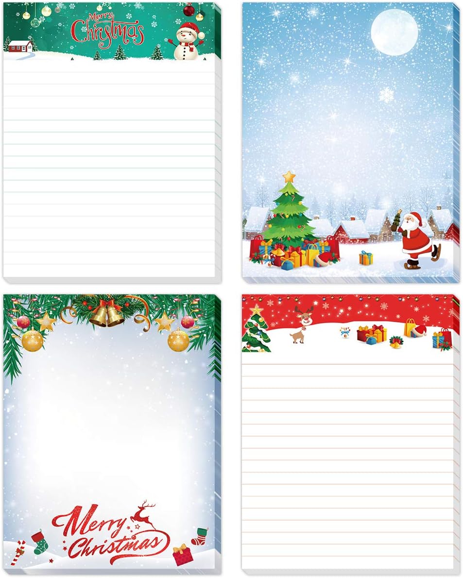 Amazon.com : Fancy Land 4 Christmas Notepads Holiday Notepads for ...