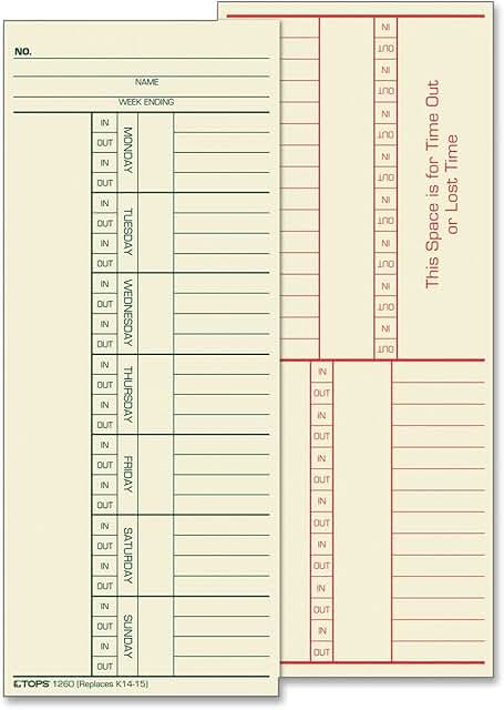 Amazon.com: Time Cards - Time Cards / Time Clocks & Time Cards: Office ...