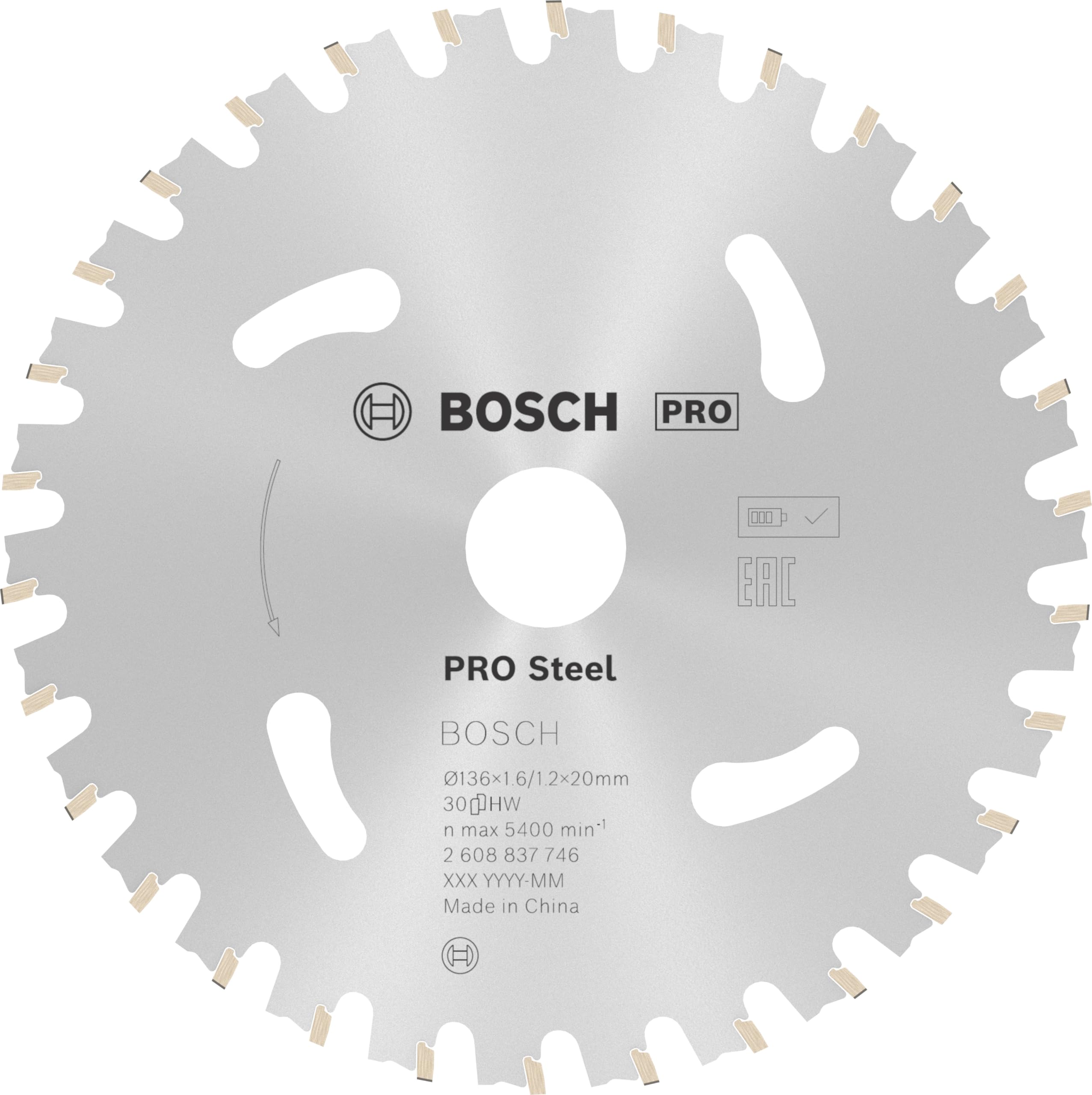 Bosch Professional Circular Saw Blade Standard (for Steel, 136 x 20 x 1 ...
