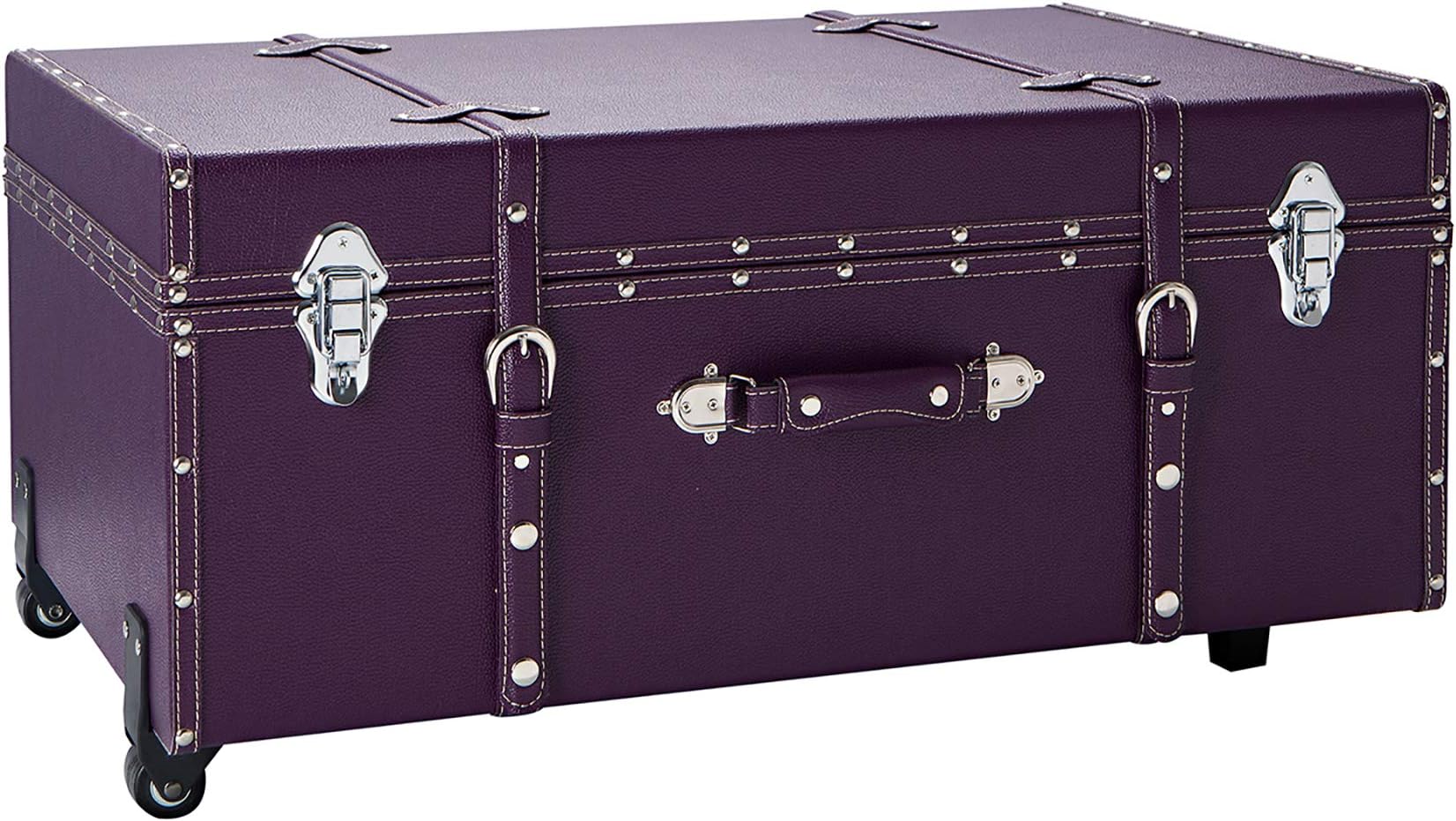 Amazon.com: DormCo Texture® Brand Wheeled Trunk - Cherry Pink - Large ...