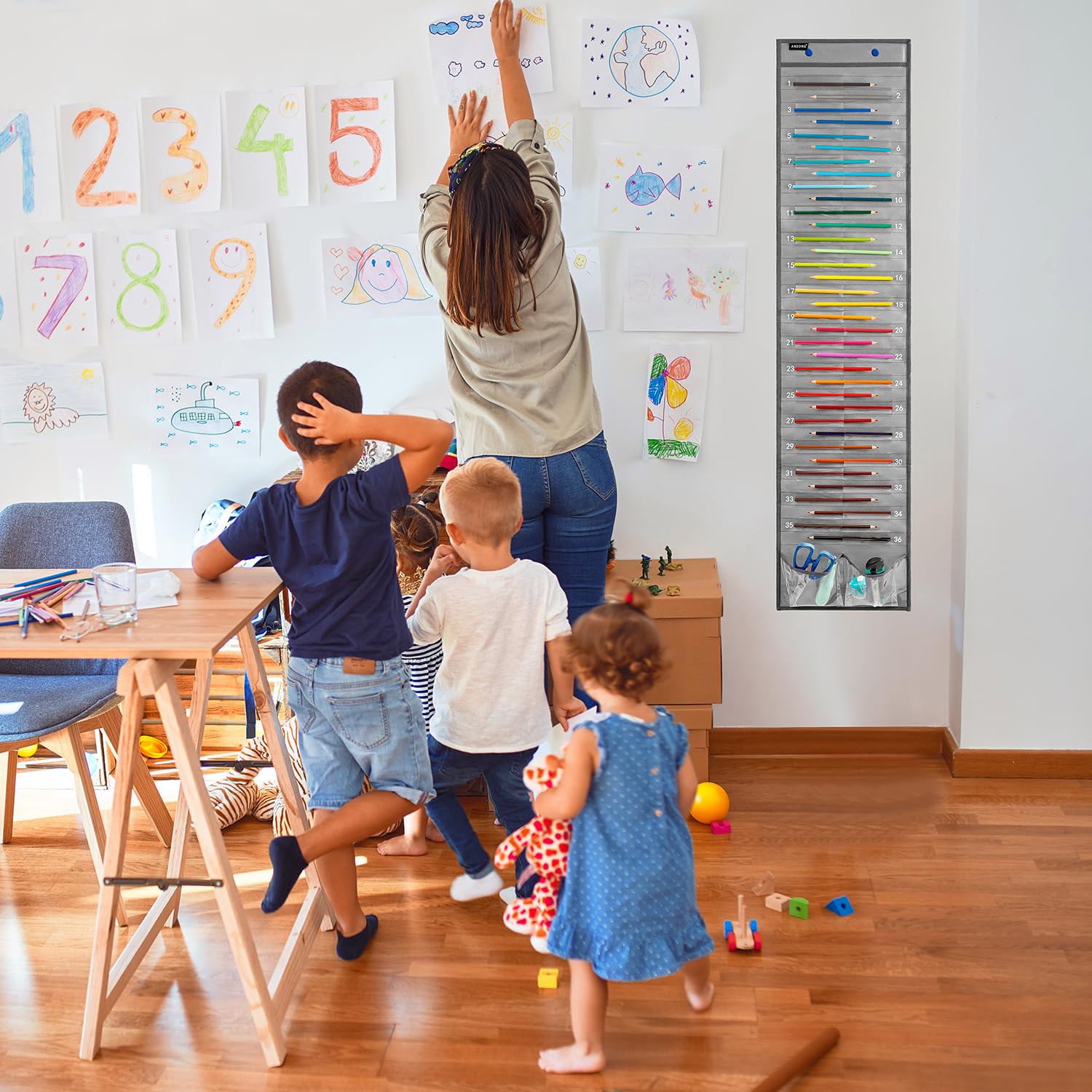 Snapklik.com : ANZORG Hanging Pencil Holder Classroom Pencil Parking ...