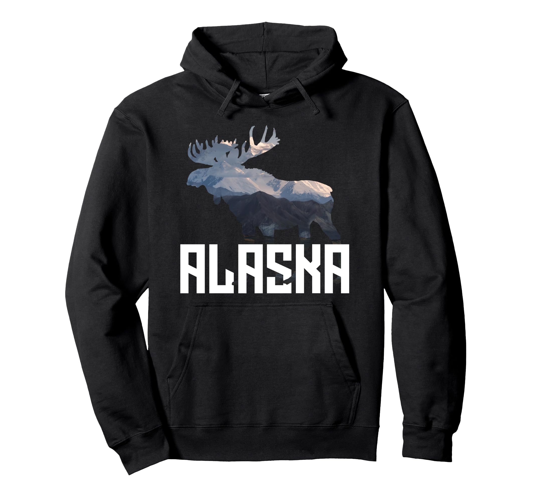 Amazon.com: Moose Alaska Hoodie Mountain Last Frontier Alaska Shirt ...