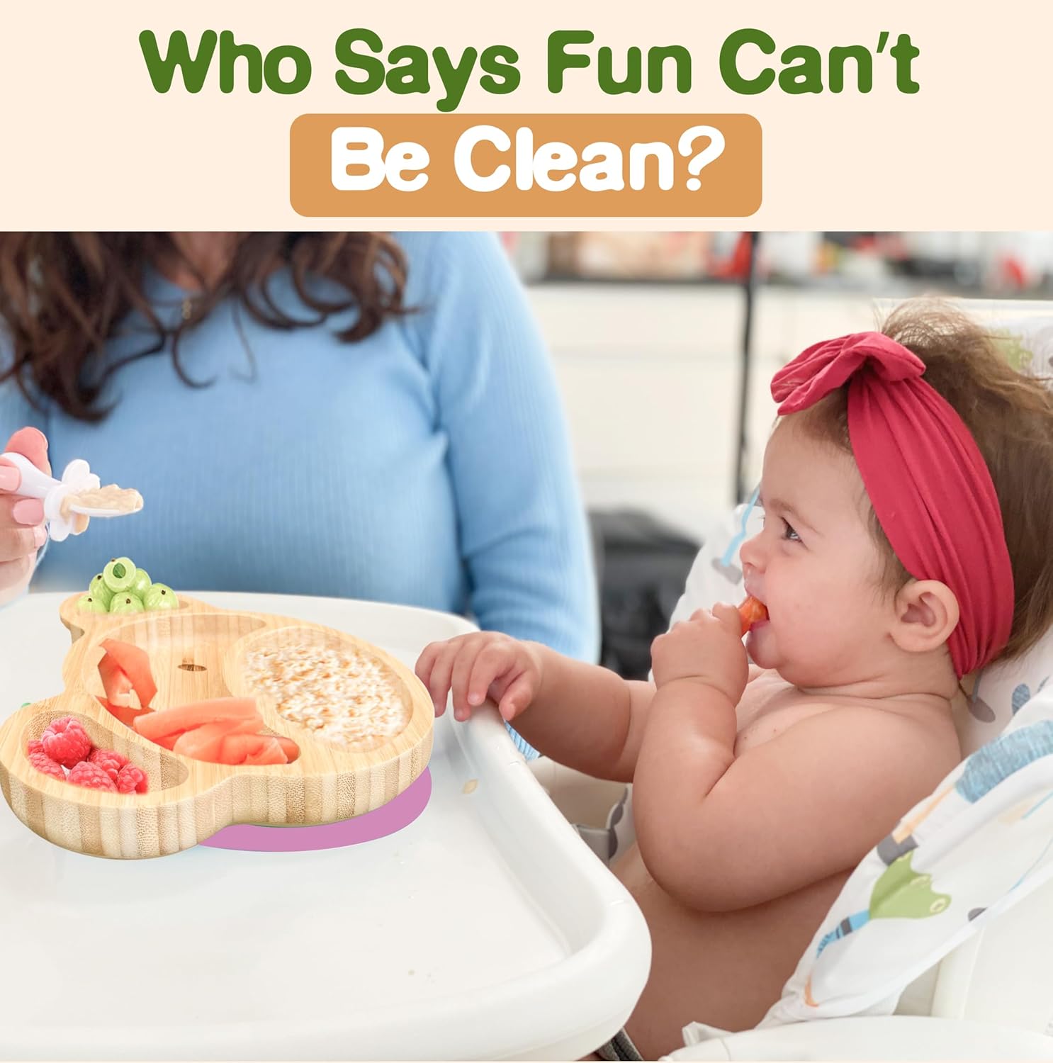 Platos de bambú para niños Placa de succión de bambú para bebés y niños ...