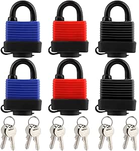 Waterproof Padlocks Keyed Alike for Outdoor use, Pack of 6 Weatherproof ...