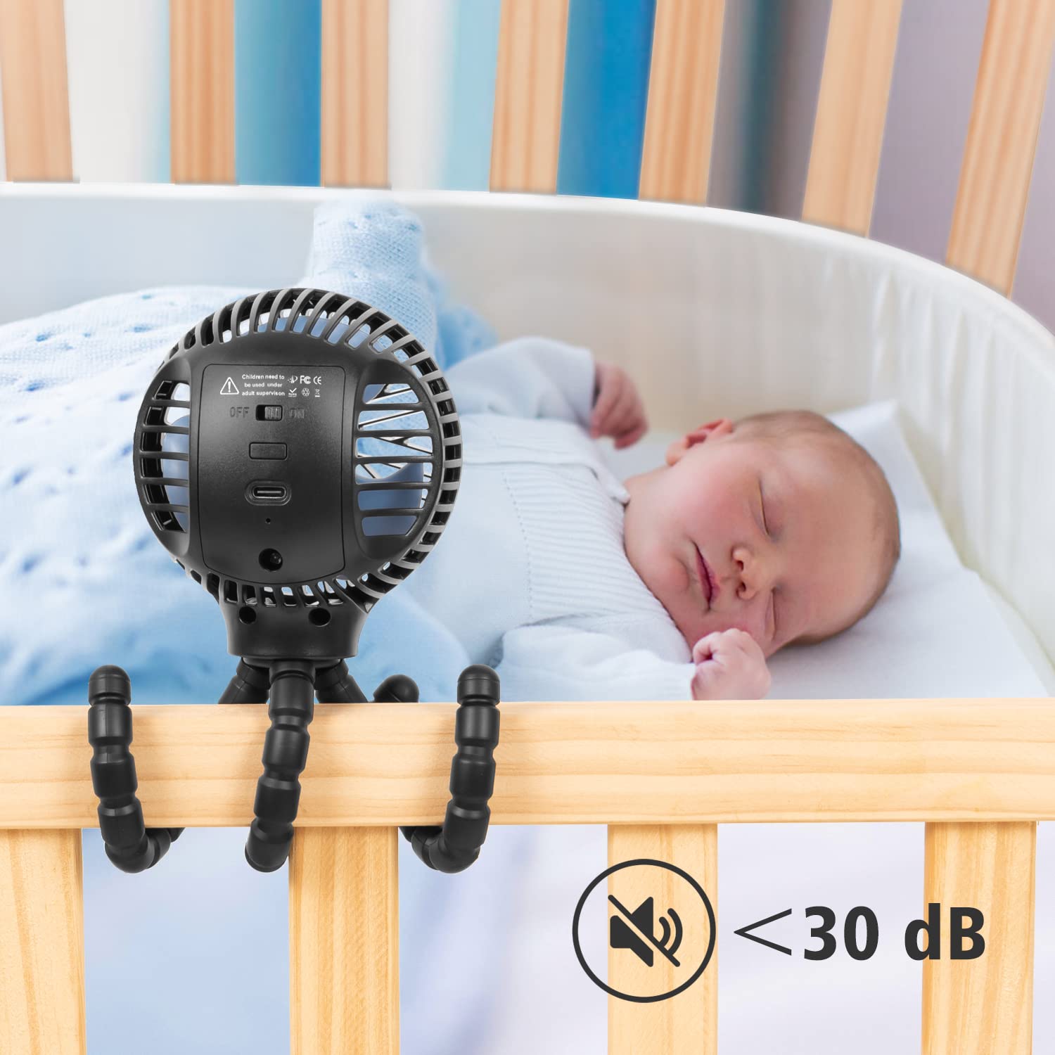 WiHoo Stroller Fan Battery Operated,Portable Fan Car Seat Baby Fan with ...