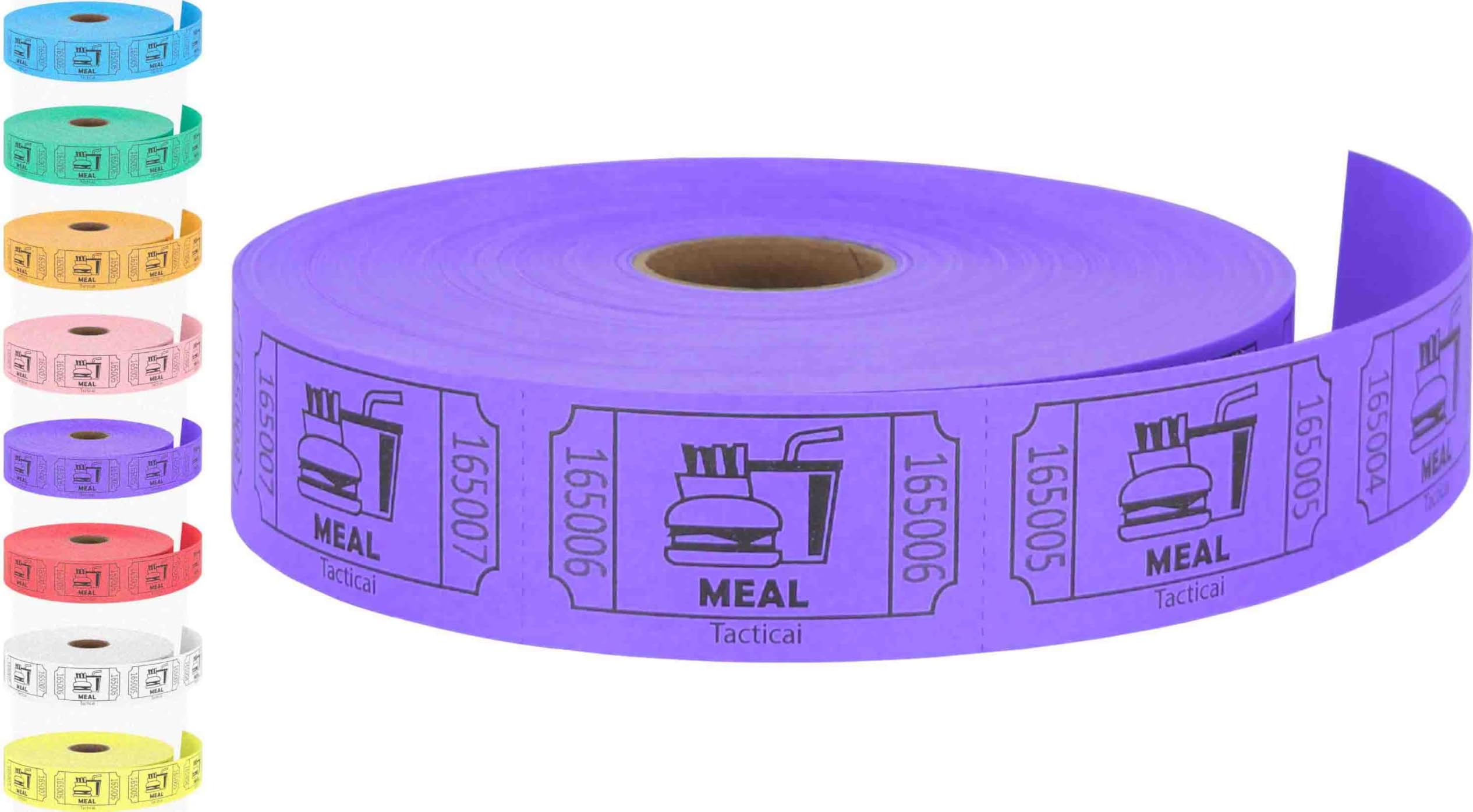 Amazon.com : Tacticai 1000 Raffle Tickets, Meal, Purple (8 Color ...