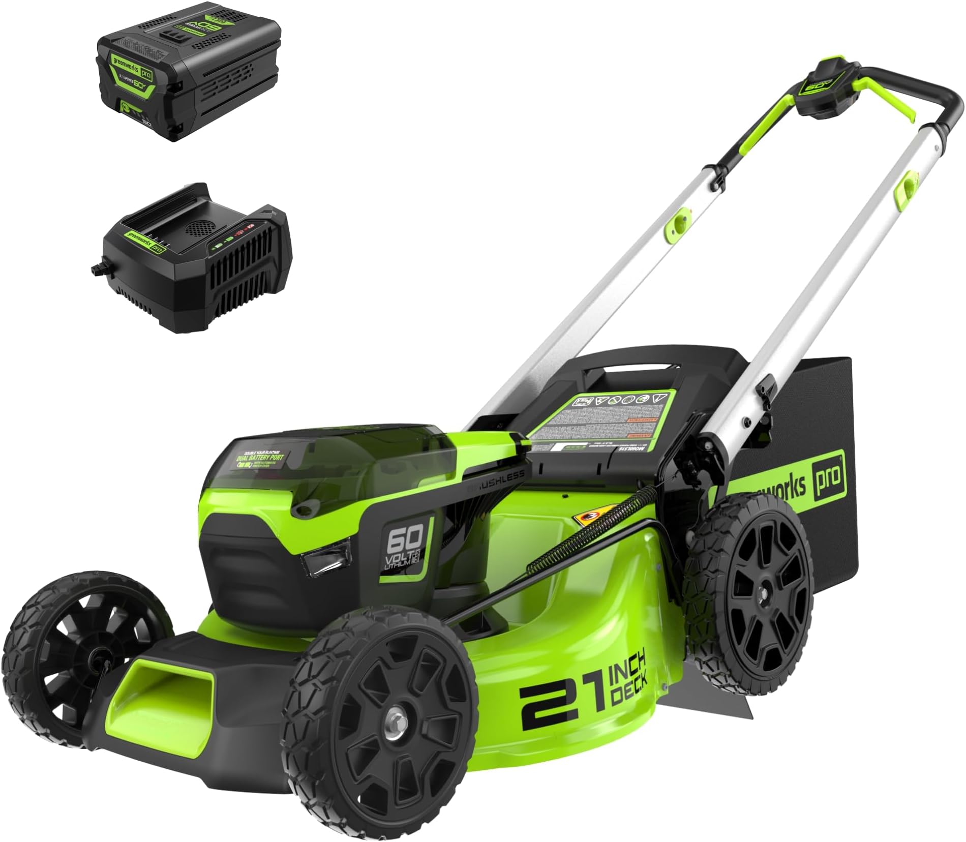 Amazon.com : Greenworks 60V 21” Cordless (Push) Lawn Mower (LED Lights ...