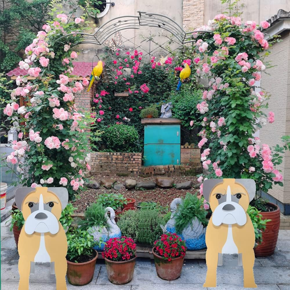 Dog Planter Boxer Shape Animal Flower Pot Large Dog planters Outdoor ...