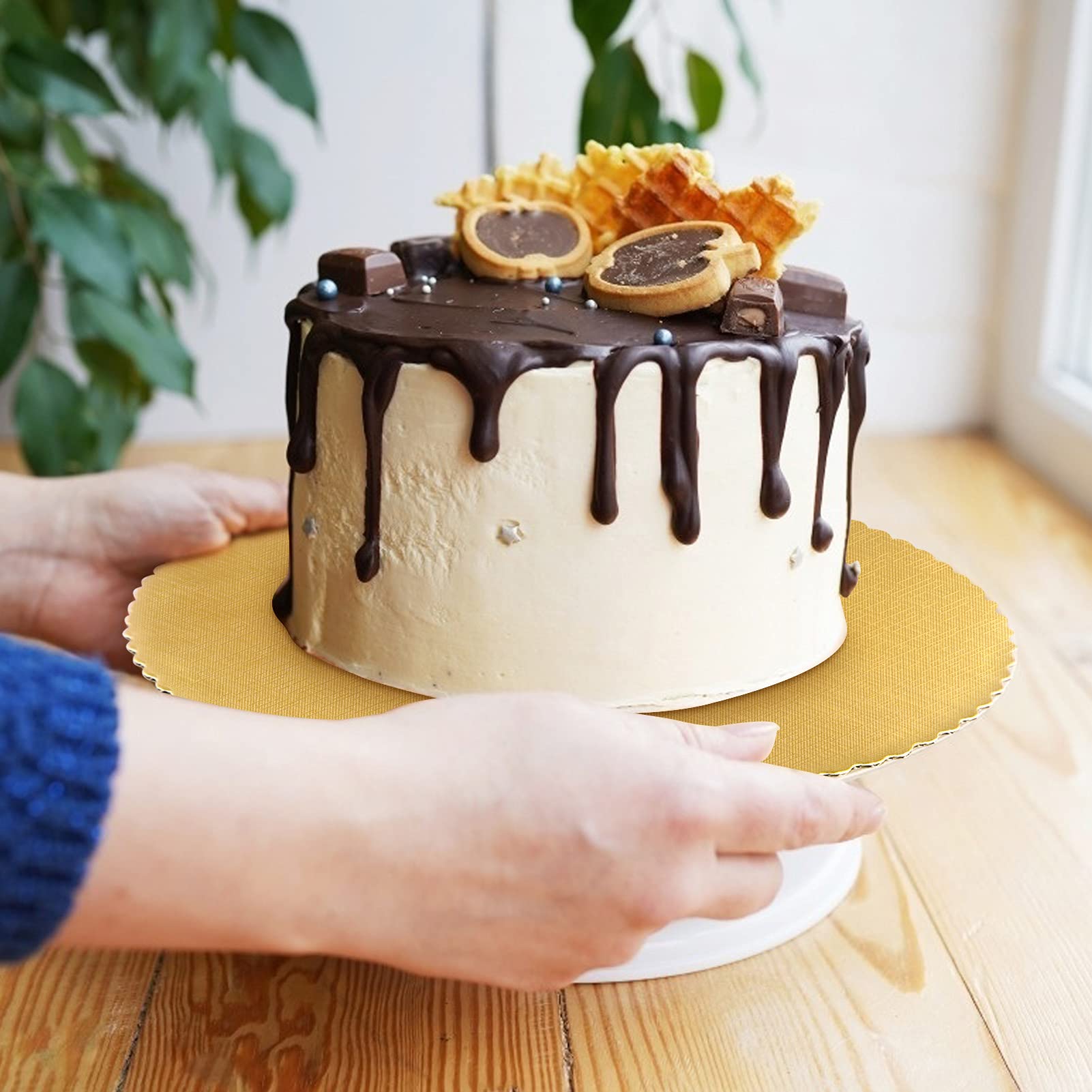 Snapklik.com : Gold Cake Boards 12 Inch Round, Disposable Cardboard ...