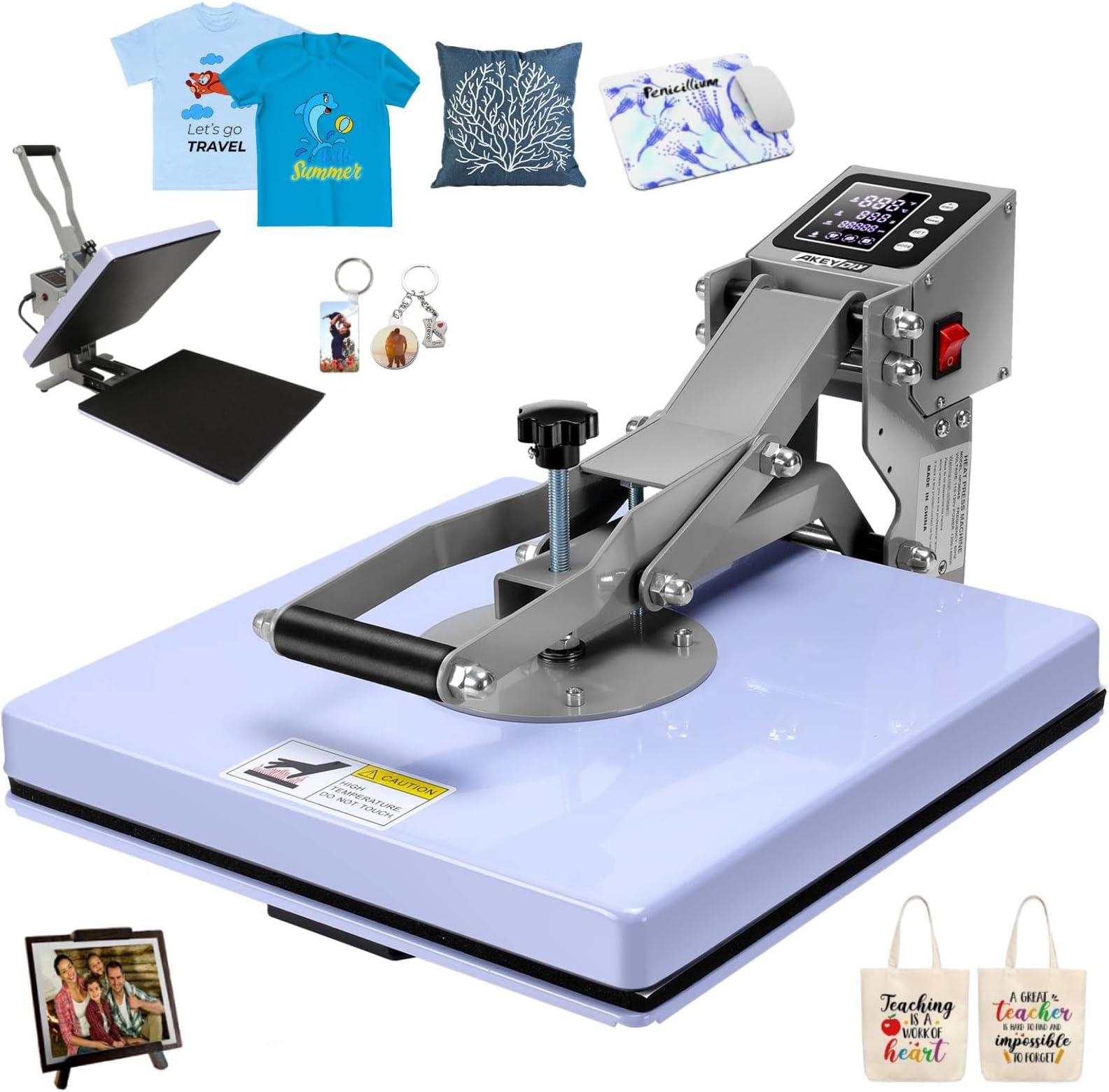 Amazon.com: VEVOR Heat Press Machine - 6 in 1 Heat Press Sublimation ...