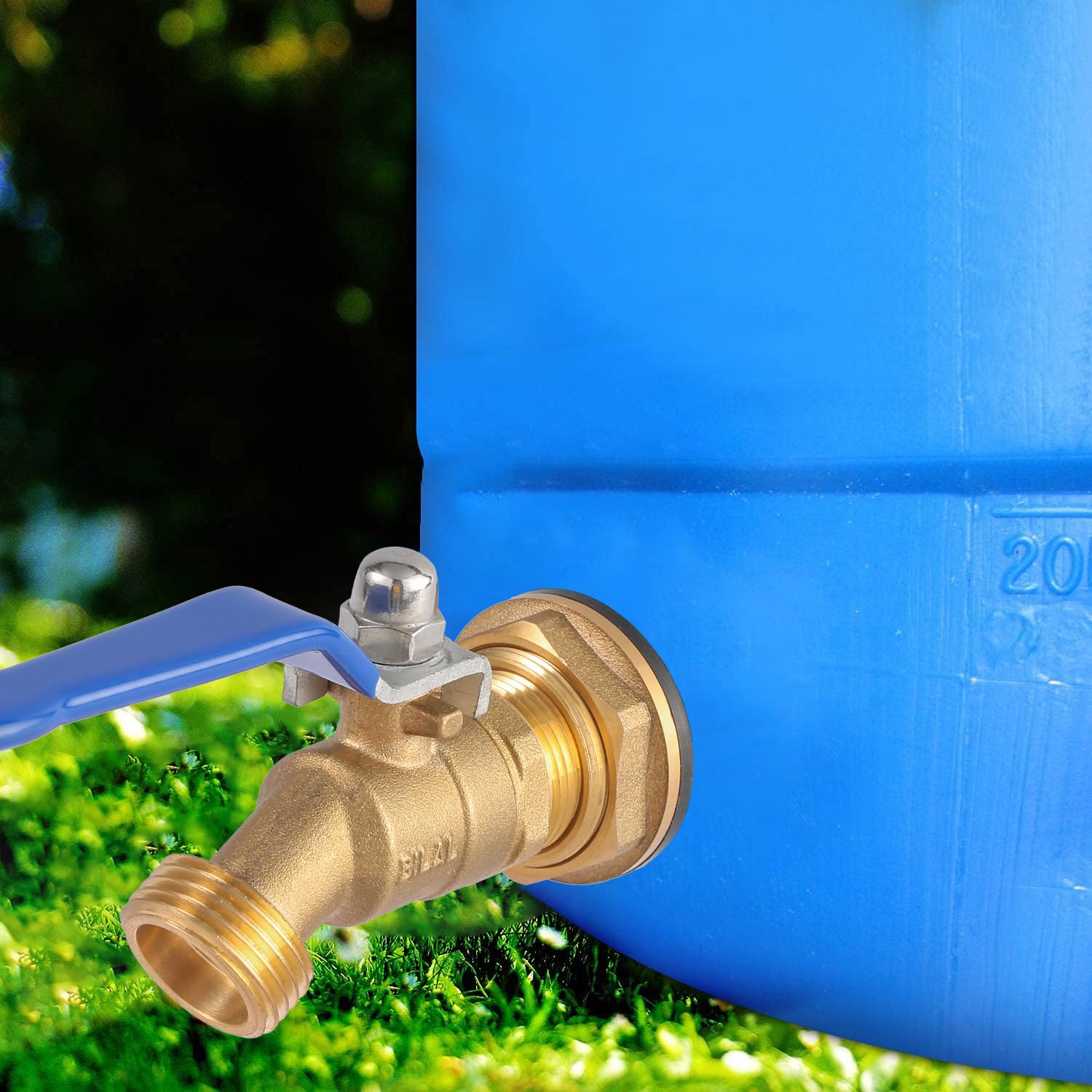 55 Gallon Rain Barrel Kits Rain Wizard 55 Gallons Blue Plastic Rain