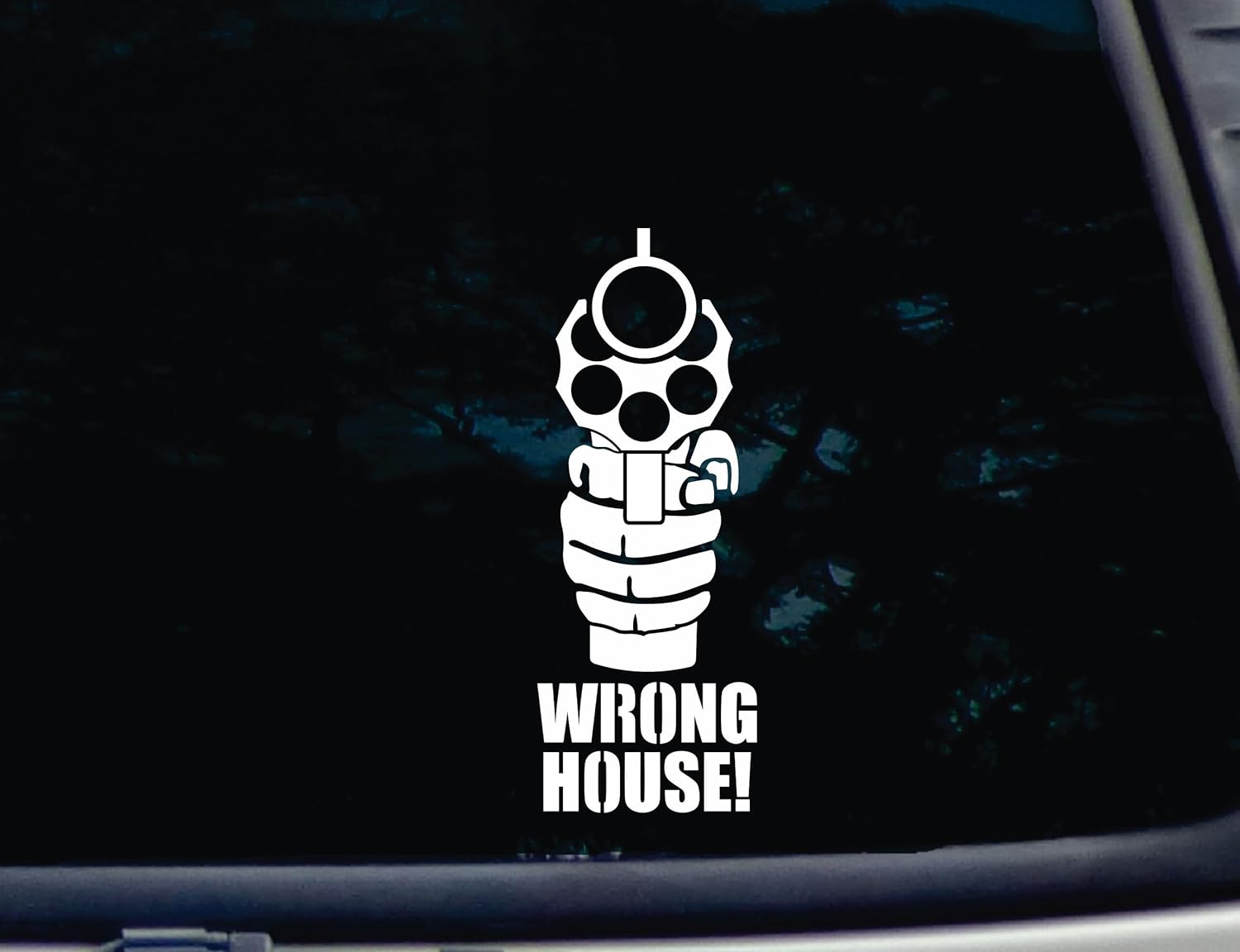 Amazon.com: Wrong House! - 3" x 8" die cut vinyl decal for window, car ...