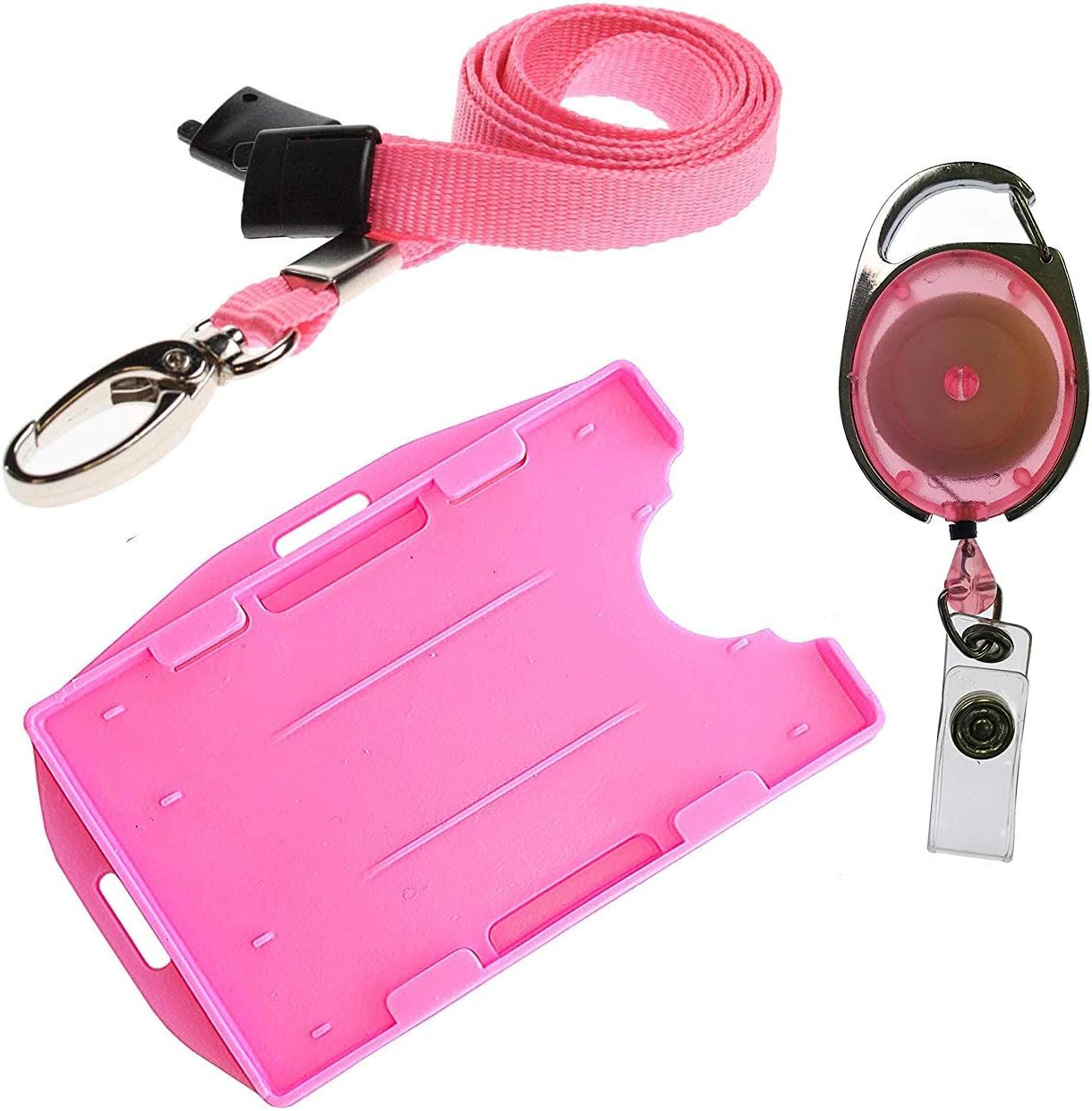 PCL Media Ltd | 4 Piece ID Badge Set Pink| Set Includes Metal Lobster ...