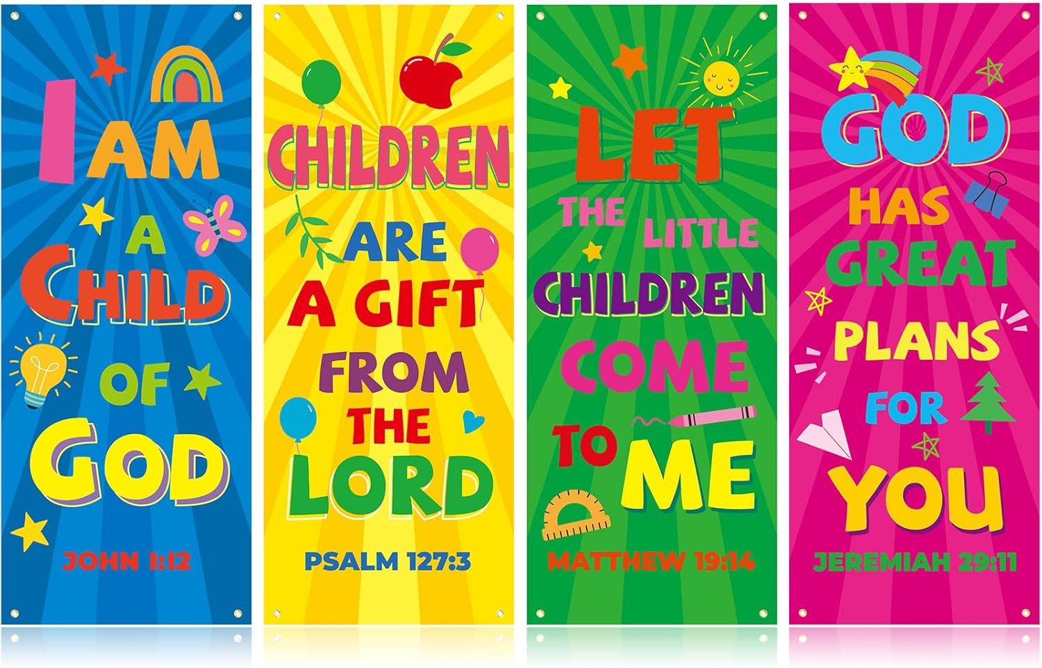Amazon.com: FuWeave 4 Pcs Church Banners with Scripture for Sanctuary ...