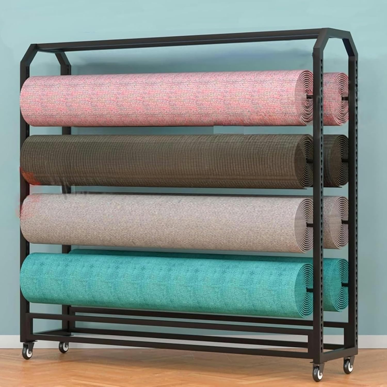 XDRGOOIUY Large Textile Commercial Fabric Roll Storage Rack, Vinyl ...