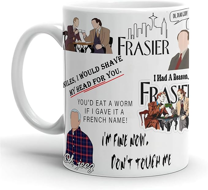 Amazon.com: Tea Cups Frasier Collage Tv 11 oz 15 oz Show White Ceramic ...