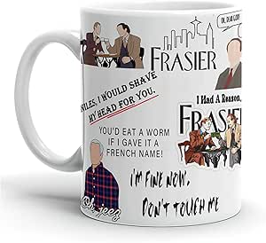 Amazon.com: Tea Cups Frasier Collage Tv 11 oz 15 oz Show White Ceramic ...
