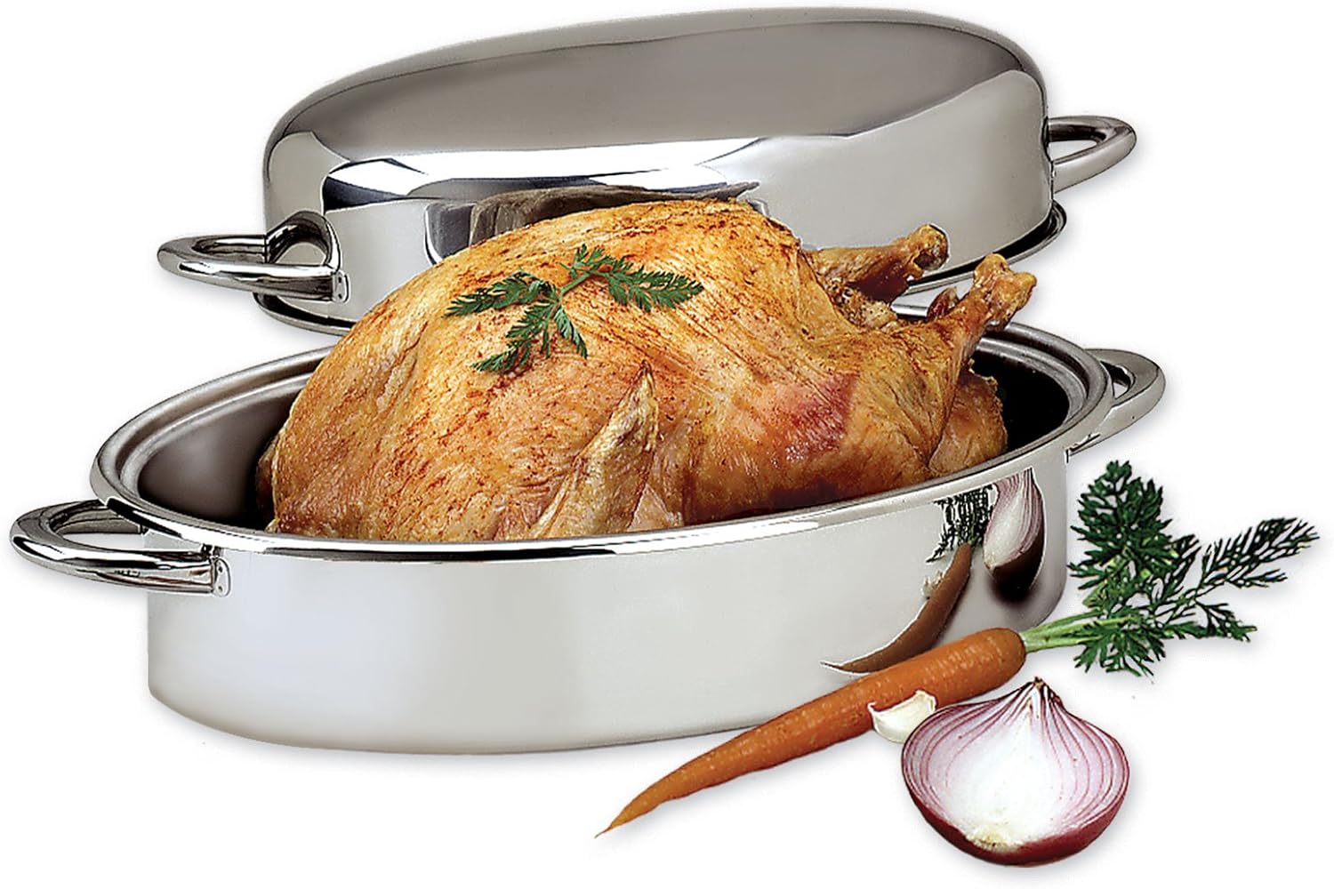 Amazon.com: American Kitchen Stainless Steel 10 Quart Oval Covered ...