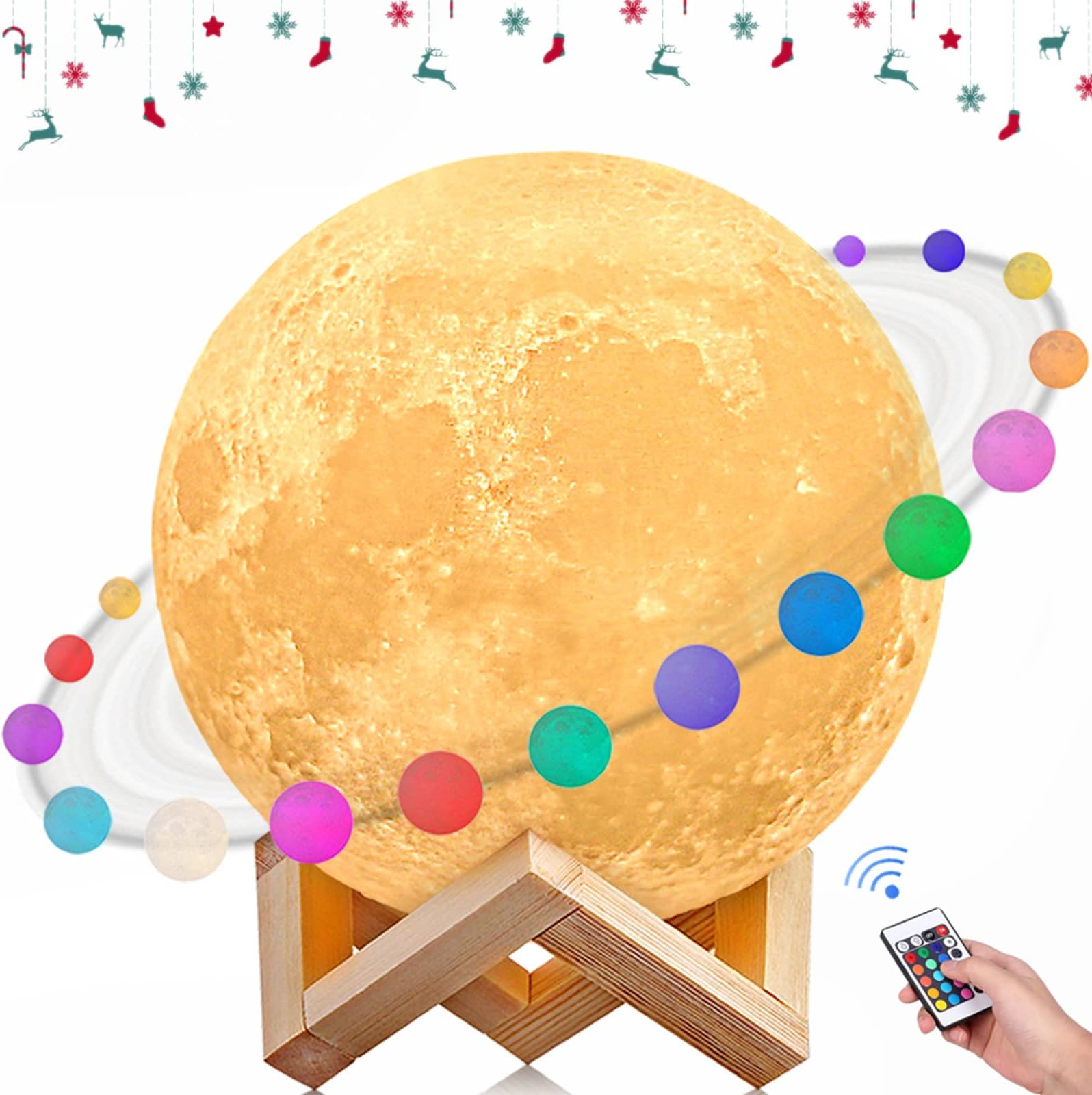 DS Living Moon Lamp 16 Multi Colour USB Night Light Kids Dimmable LED ...
