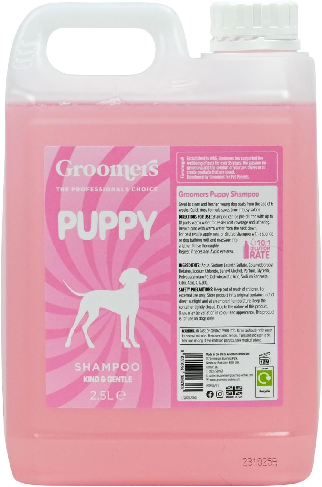 Groomers Puppy Shampoo 2.5 litre : Amazon.co.uk: Pet Supplies