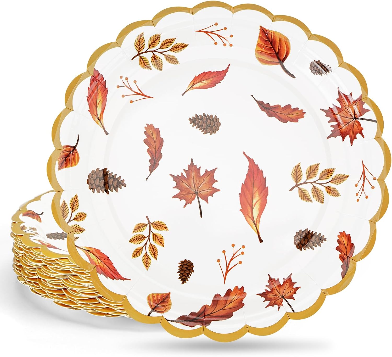 Amazon.com: Cangmyxis 7 Inch Fall Thanksgiving Paper Plates Disposable ...