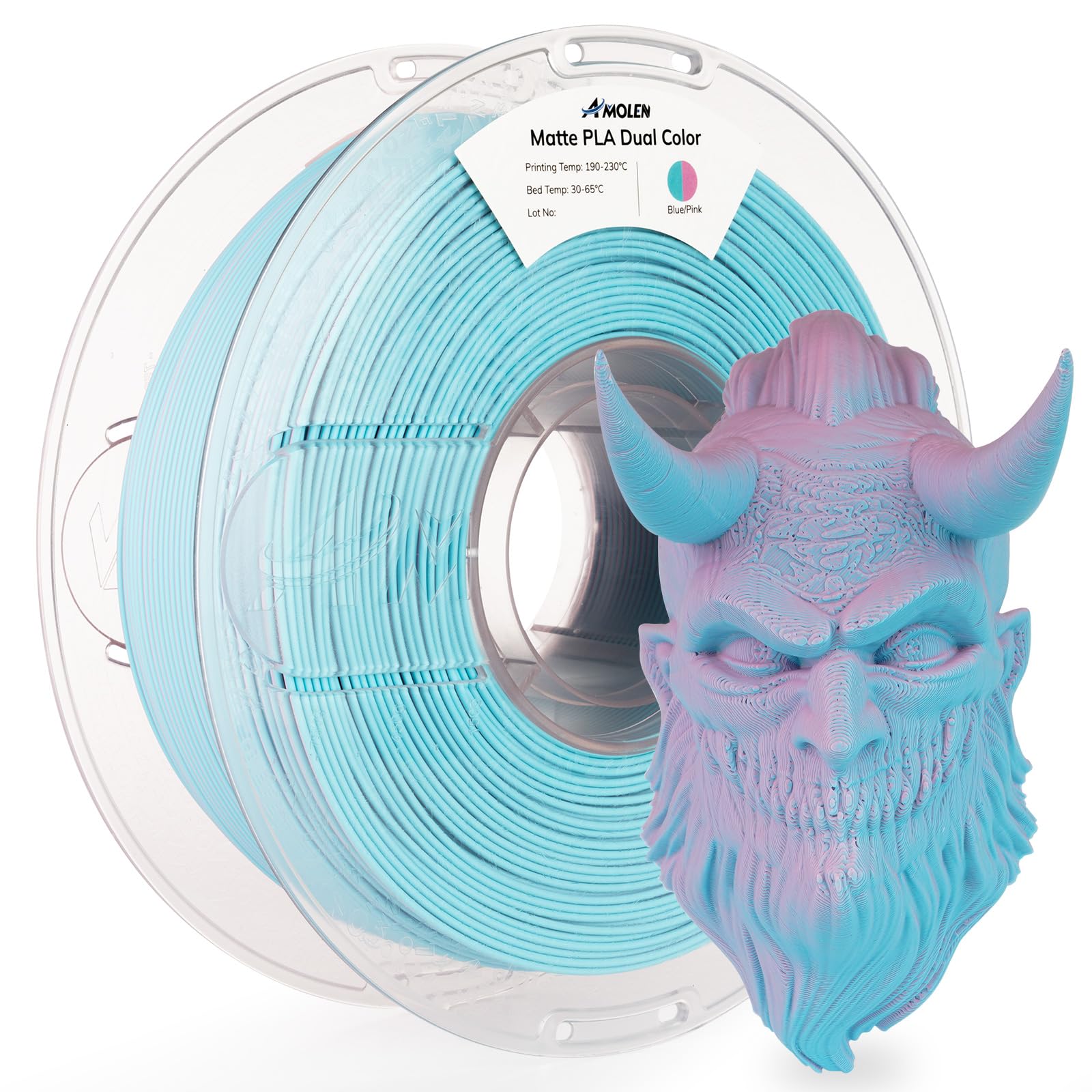 Amazon.com: AMOLEN PLA Matte 3D Printer Filament,Dual Color Blue Pink ...