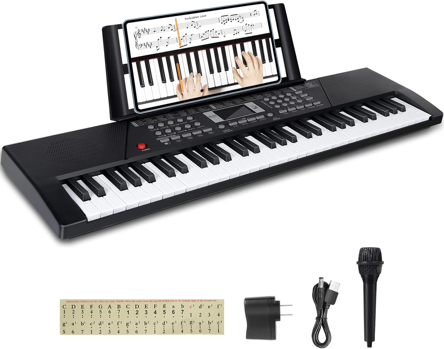 Amazon.com: PWNLDY 61 Keys Keyboard Piano,Electric Digital Piano,with ...