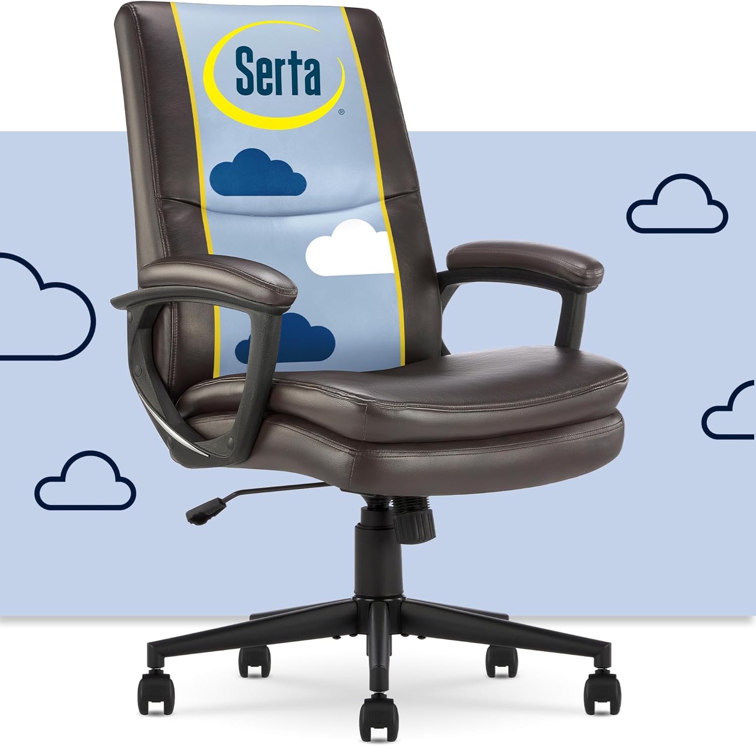 Amazon.com: Serta Comfort Modern Executive Office Chair, Ergonomic Mid ...