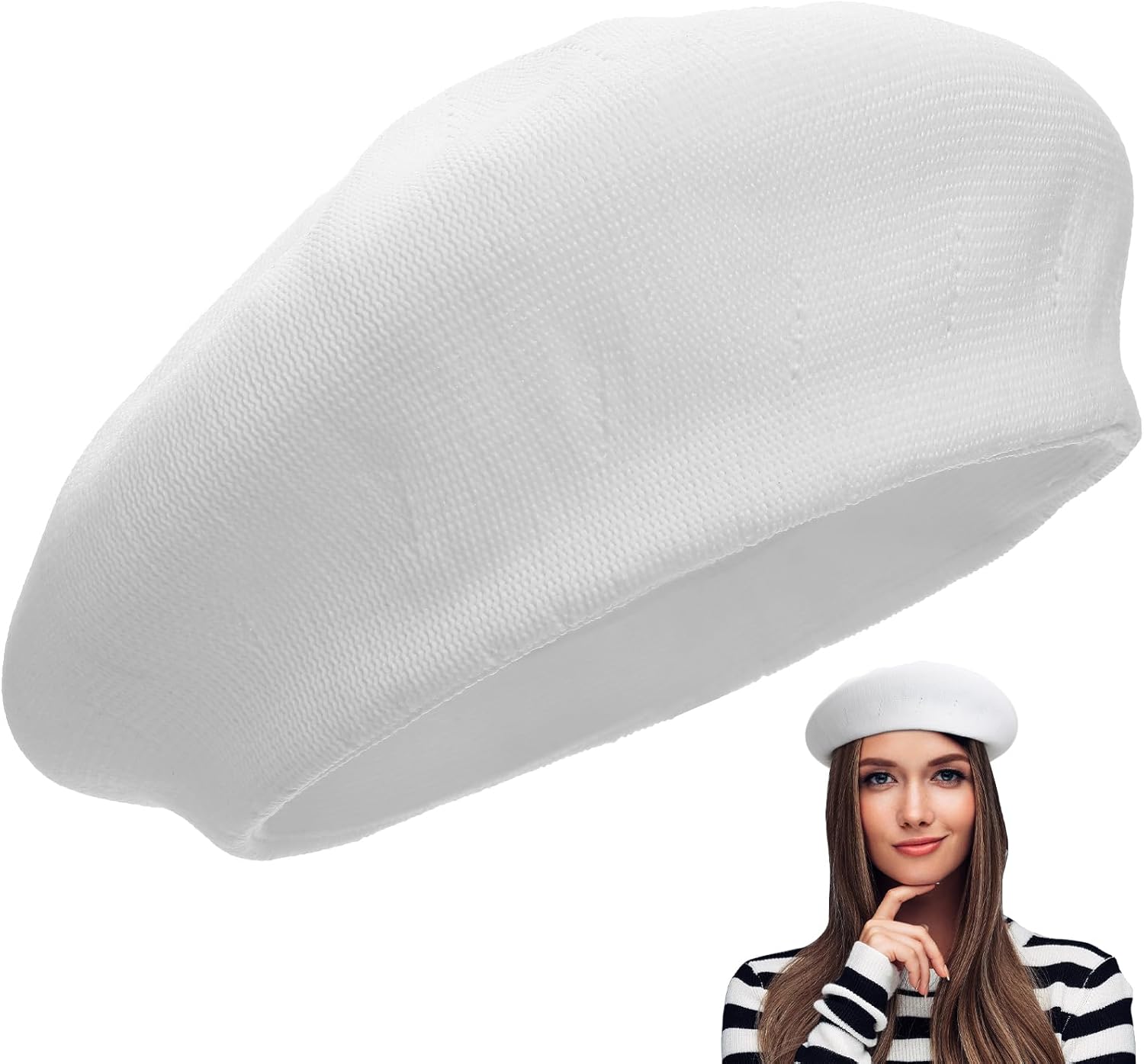 PACKOVE Summer Beret Hat Straw Beret Hats Women Spring Summer Artist ...